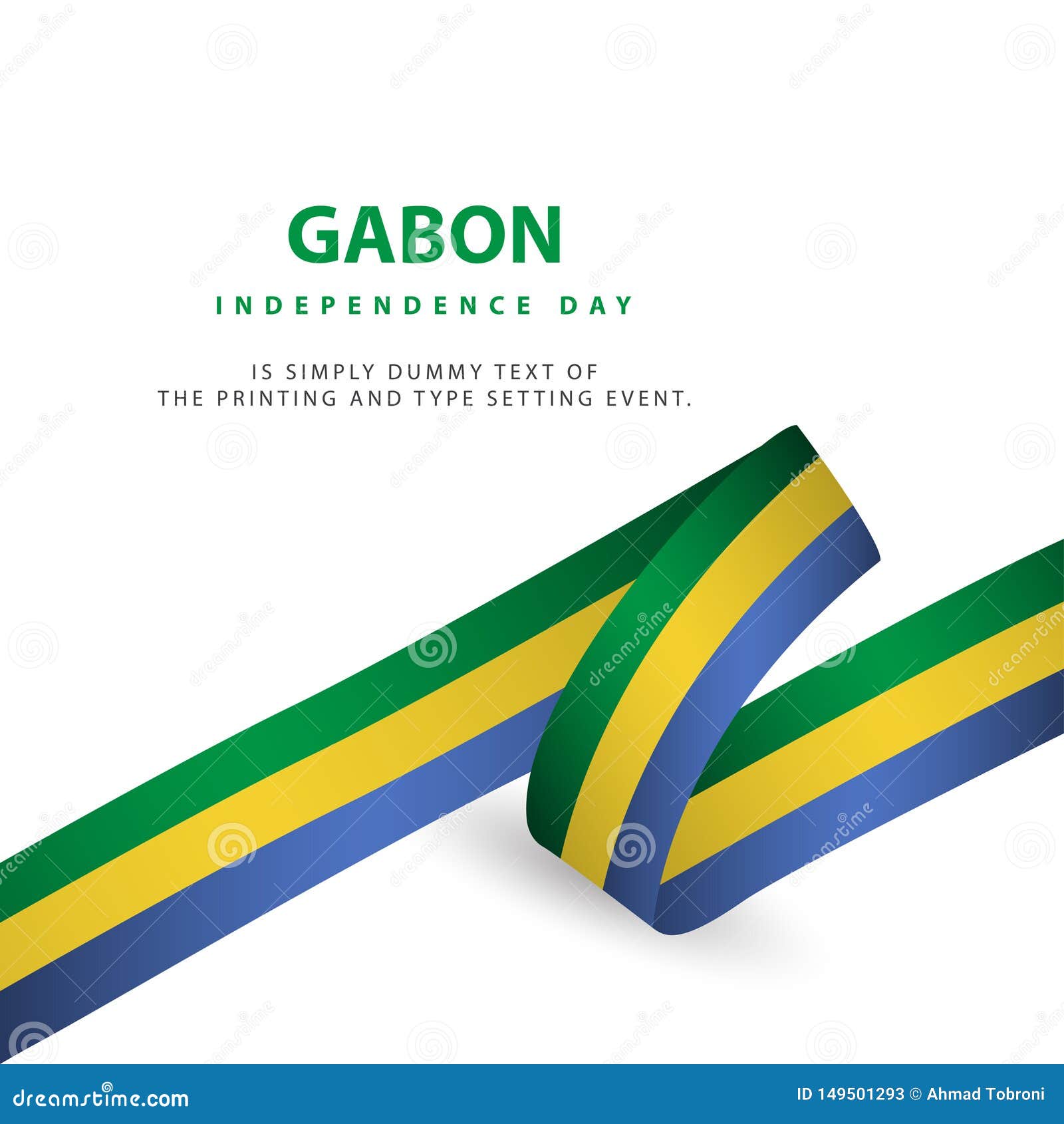 Happy Gabon Independence Day Celebration Poster Vector Template Design ...