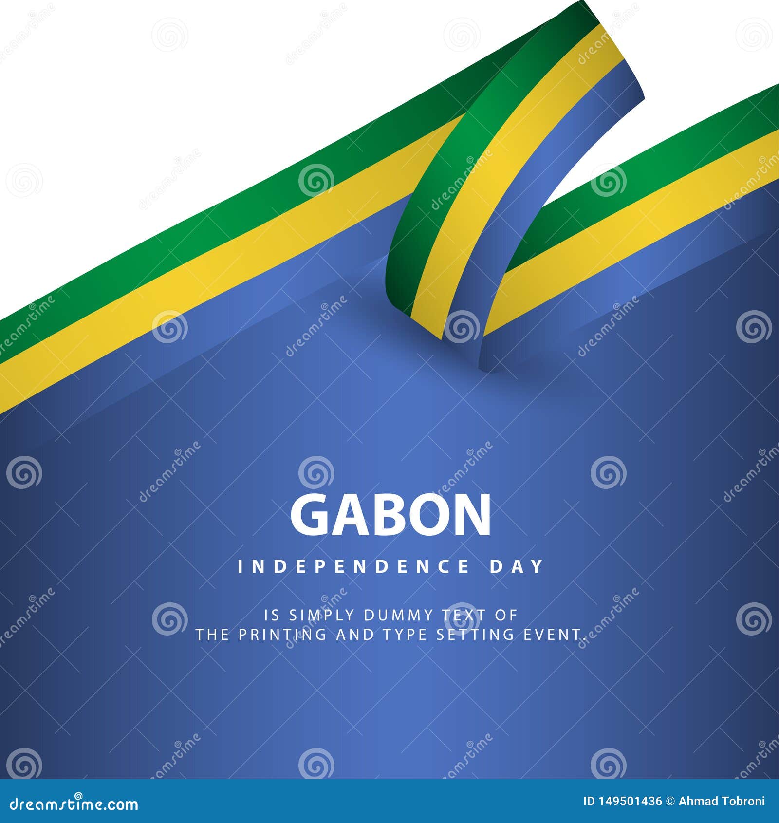 Happy Gabon Independence Day Celebration Poster Vector Template Design ...