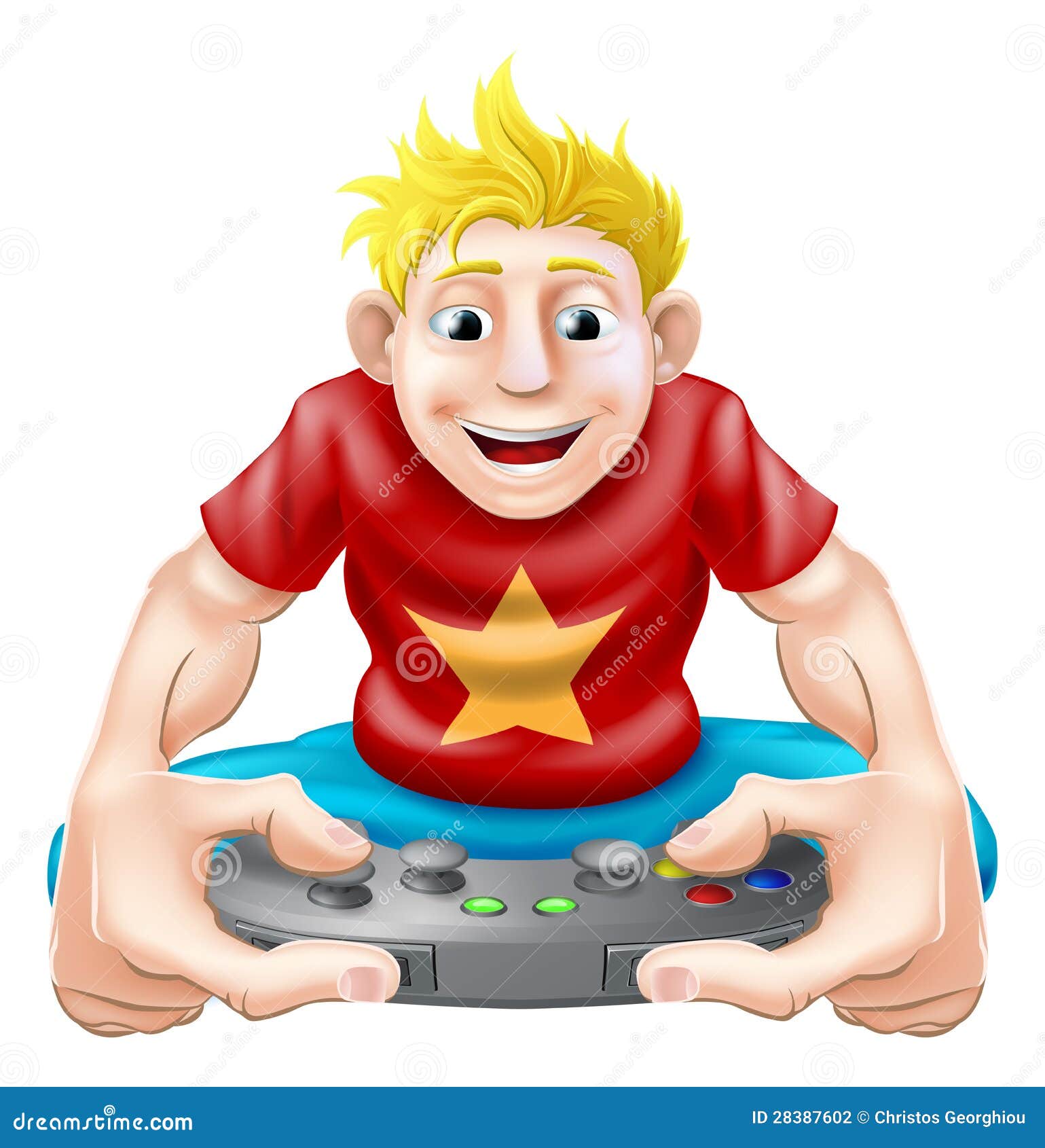 Happy gamer stock vector. Illustration of addict, male - 28387602