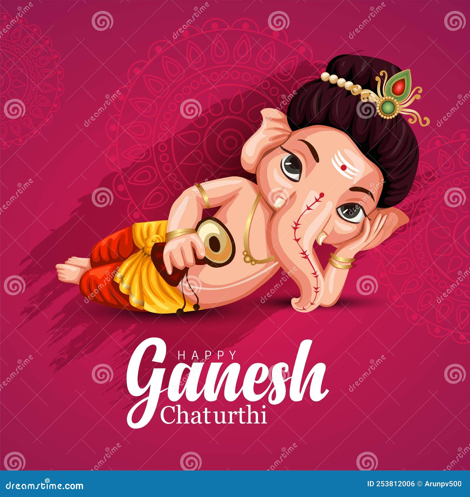 Ganapati Bapp Superstar With Bat Ball Cricket Logo. Superstar Ganesh Cricket Logo Cartoon Vector ...