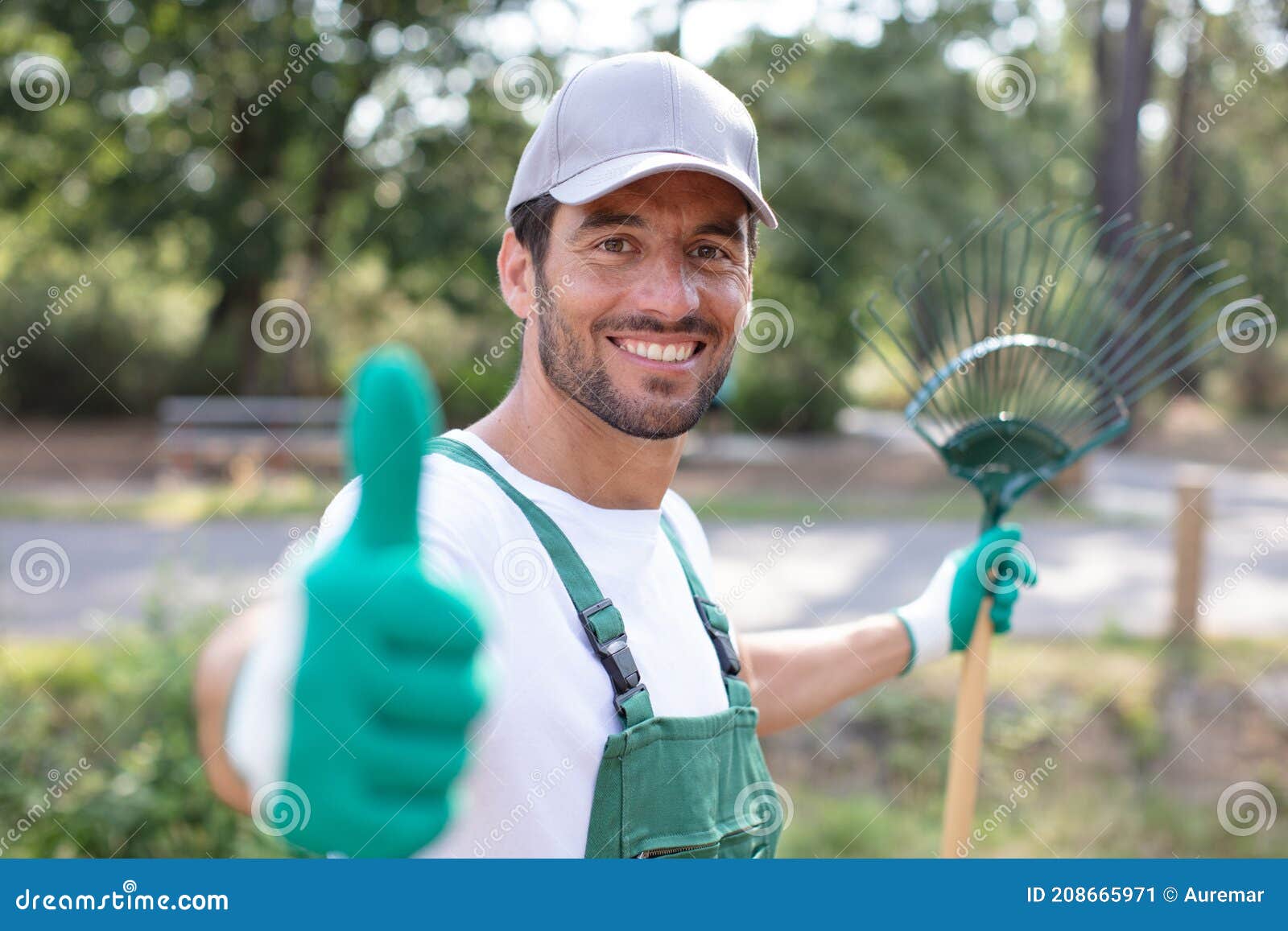 Happy Gardener Posing while Working Outside Stock Image - Image of ...