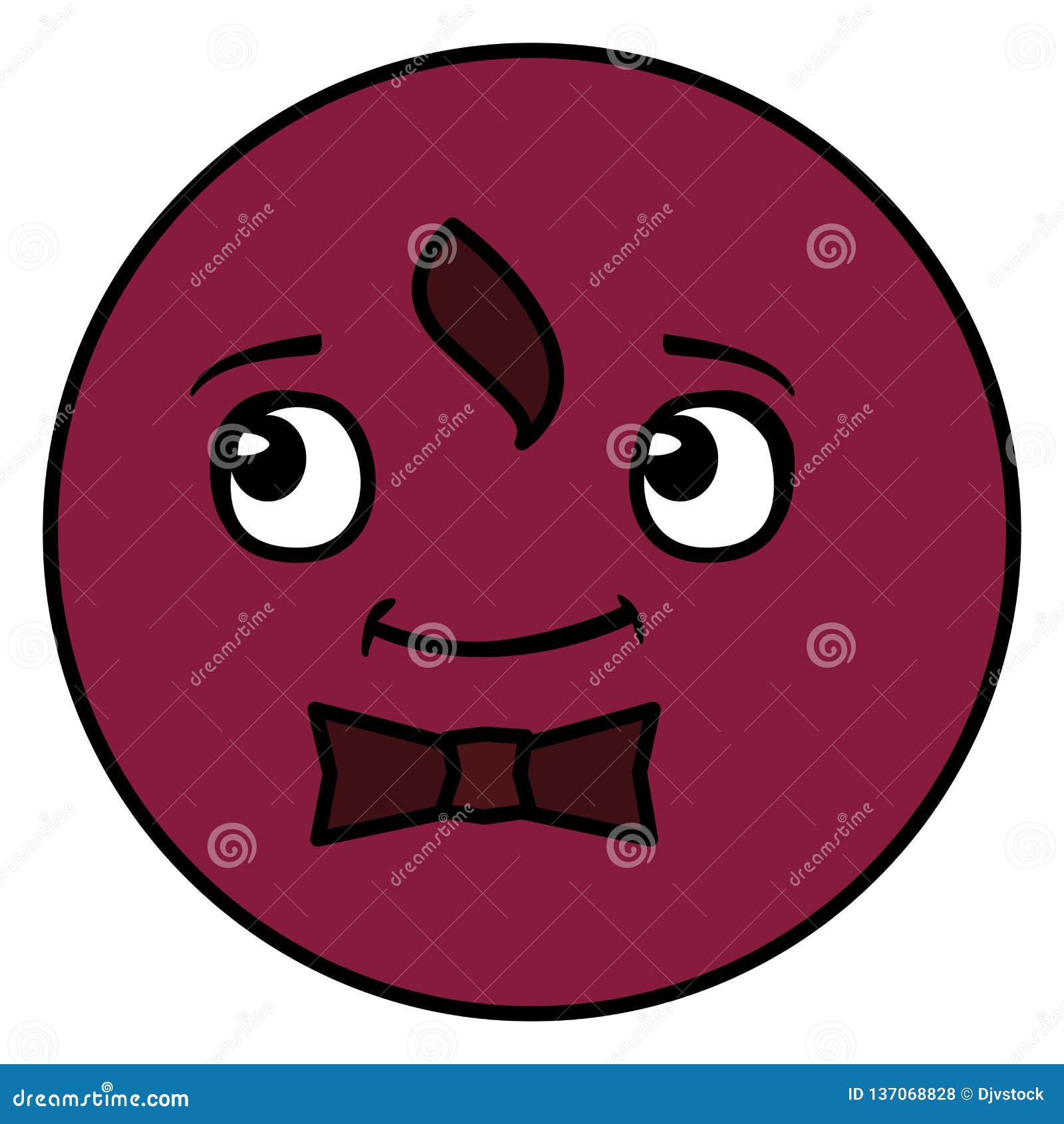 Happy Gentleman Emoticon with Bowtie Stock Vector - Illustration of ...