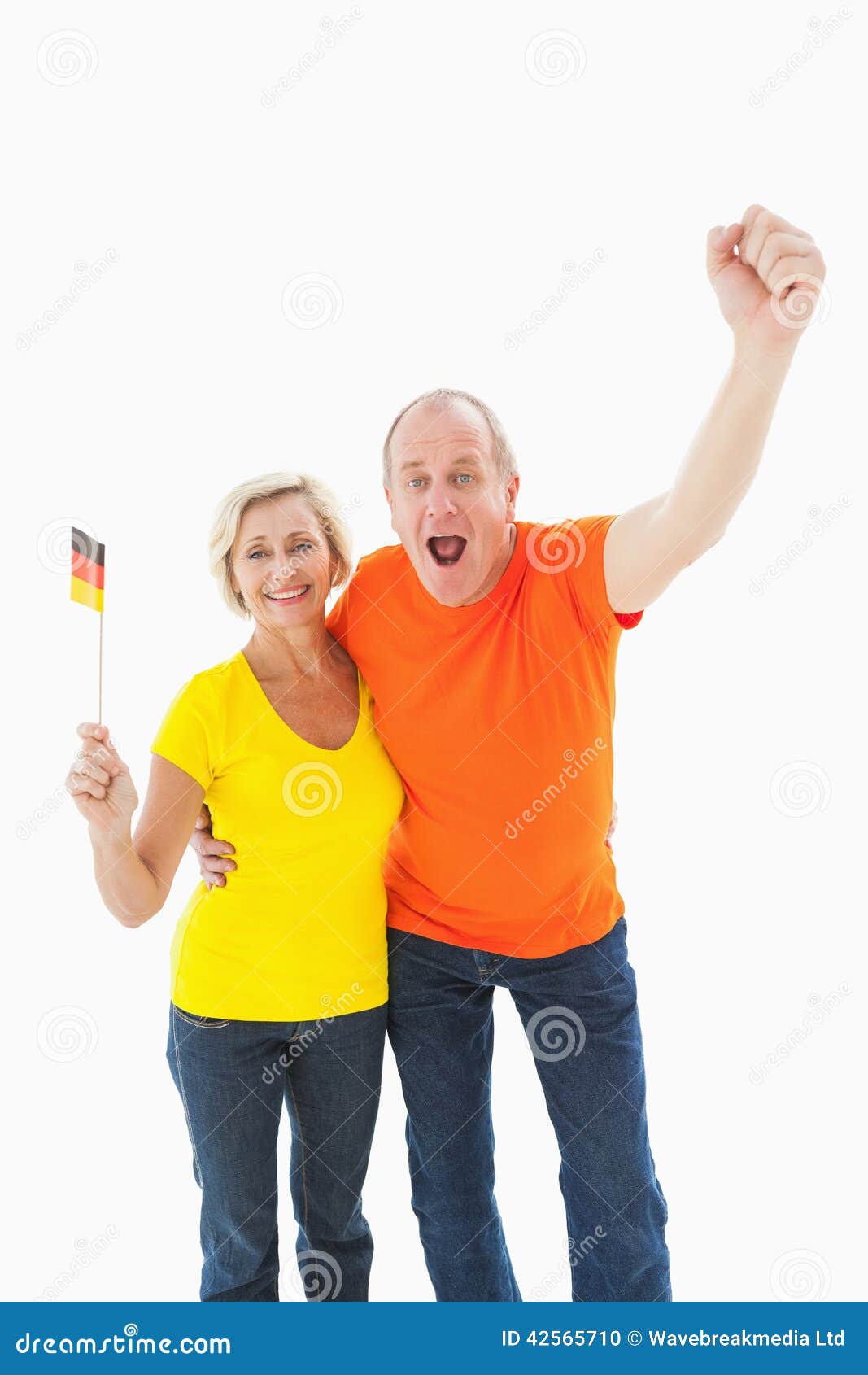 Happy German Couple Cheering at Camera Stock Photo - Image of seniors ...