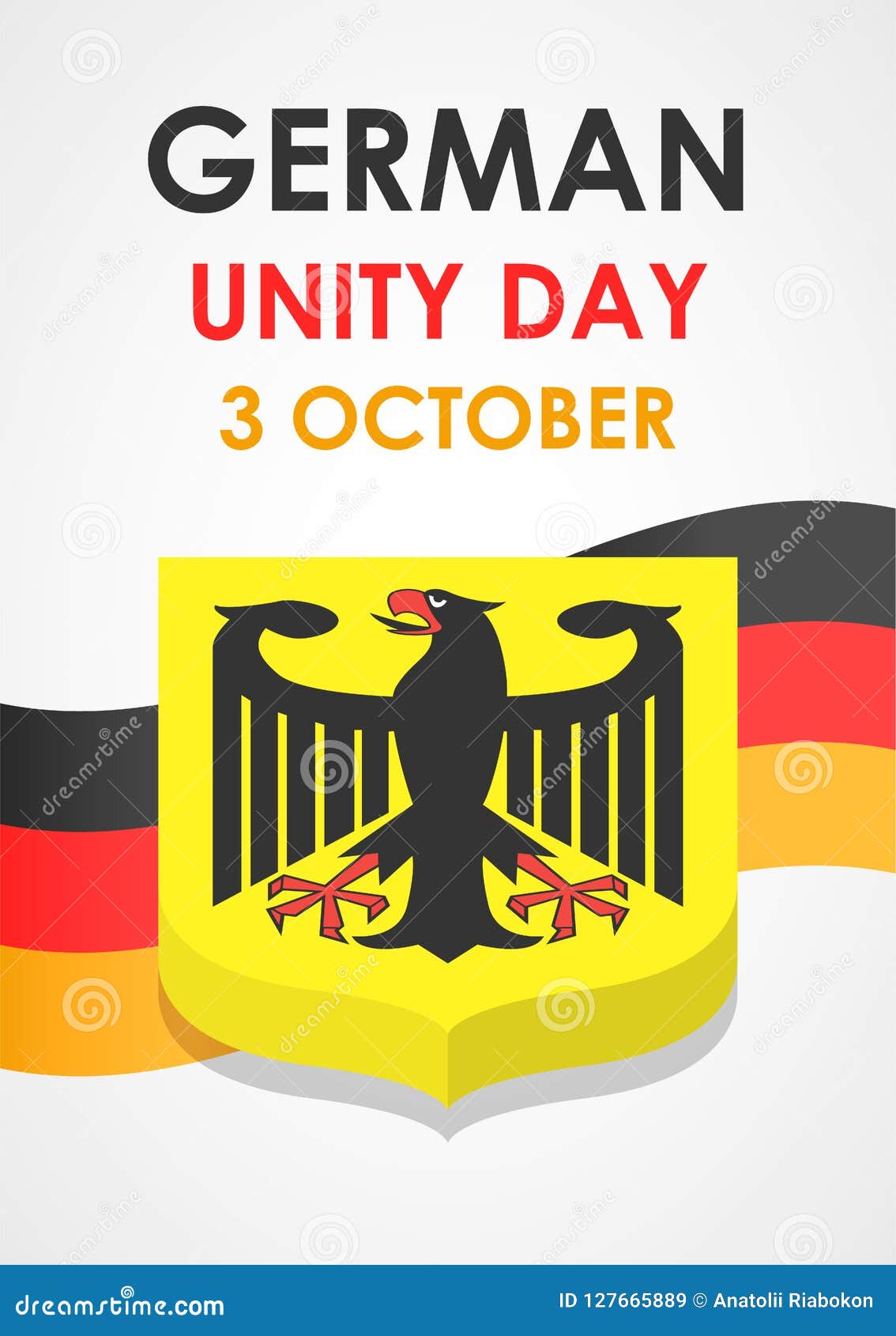 Happy German Unity Day Concept Background, Isometric Style Stock Vector ...