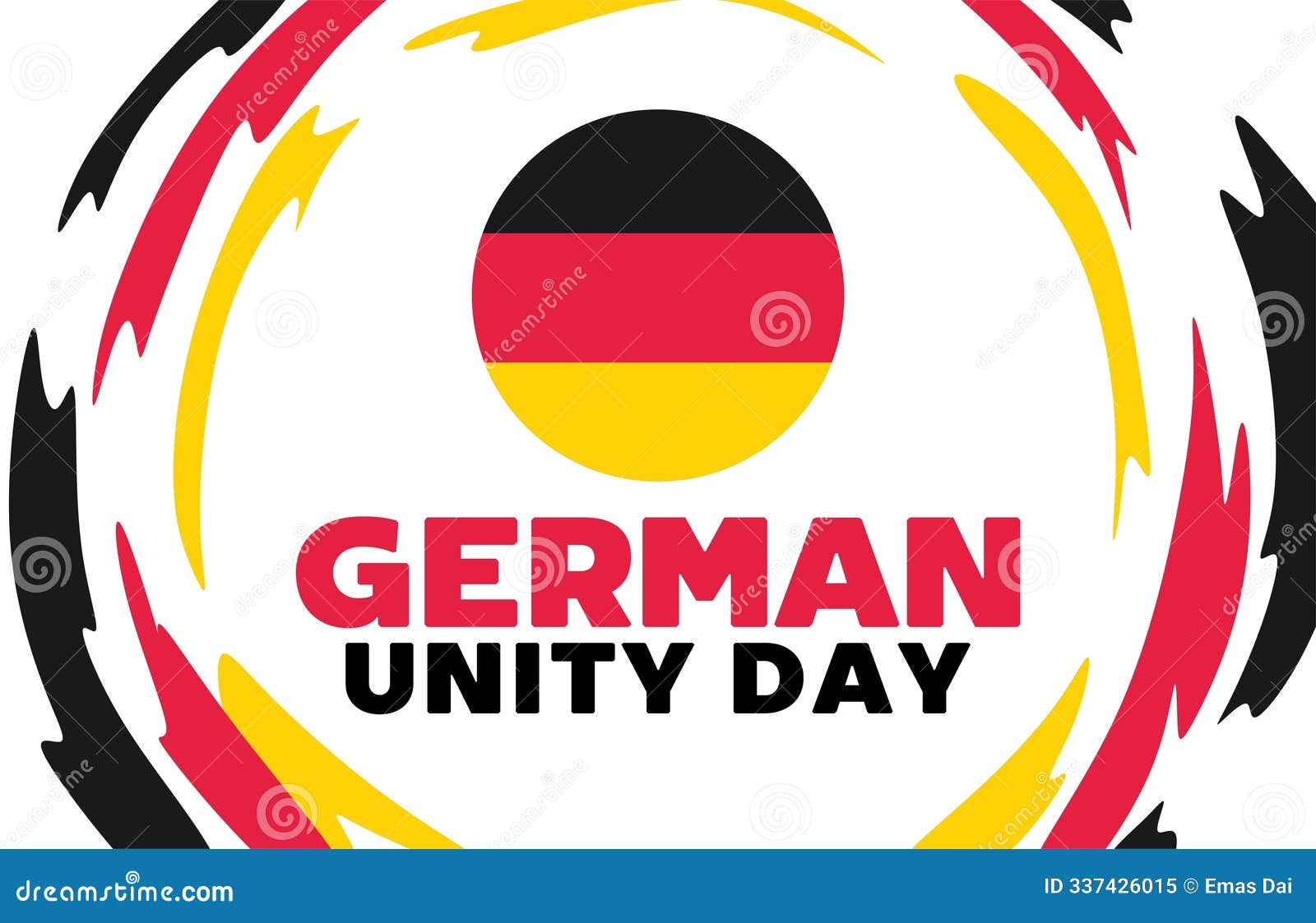 Happy German Unity Day with German Flag Stock Illustration ...