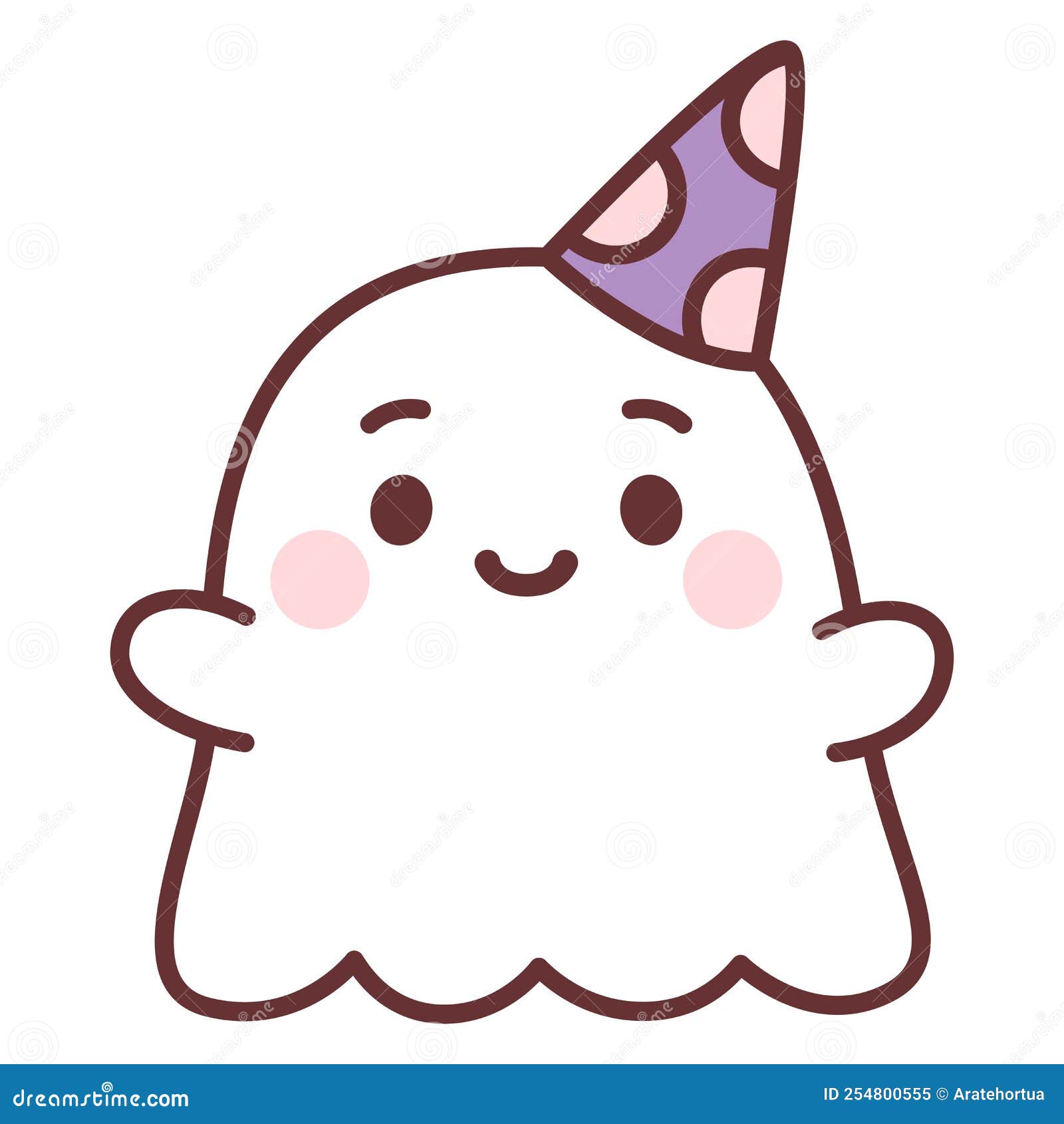 Happy Ghost with a Bithday Hat Vector Stock Vector - Illustration of ...