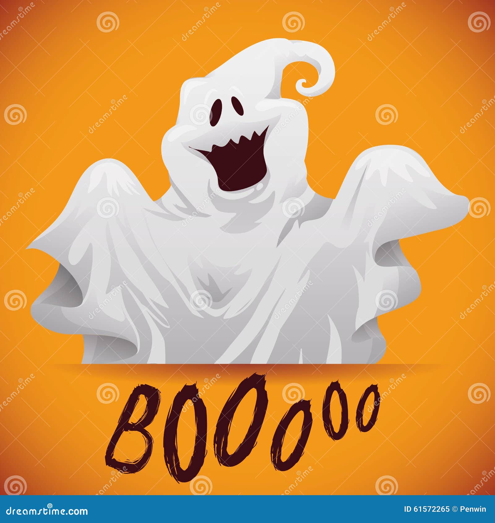 Happy Ghost Poster, Vector Illustration Stock Vector - Illustration of ...