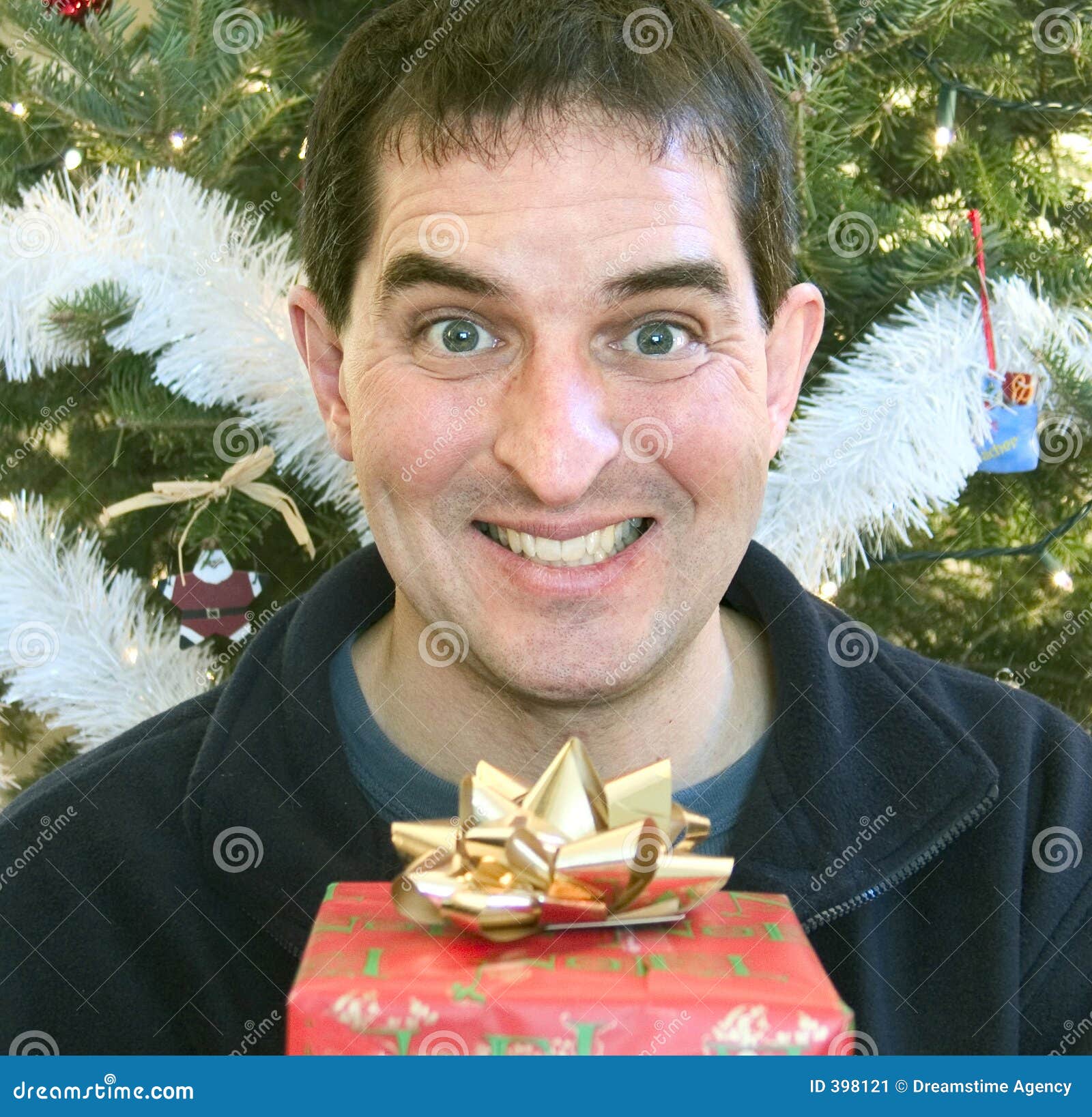 Happy Gift Recipient stock image. Image of cheer, sweater - 398121