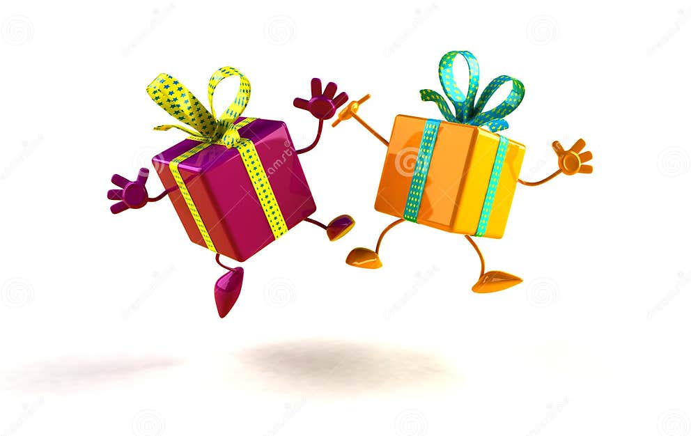 Happy gifts stock illustration. Illustration of happy - 3464528