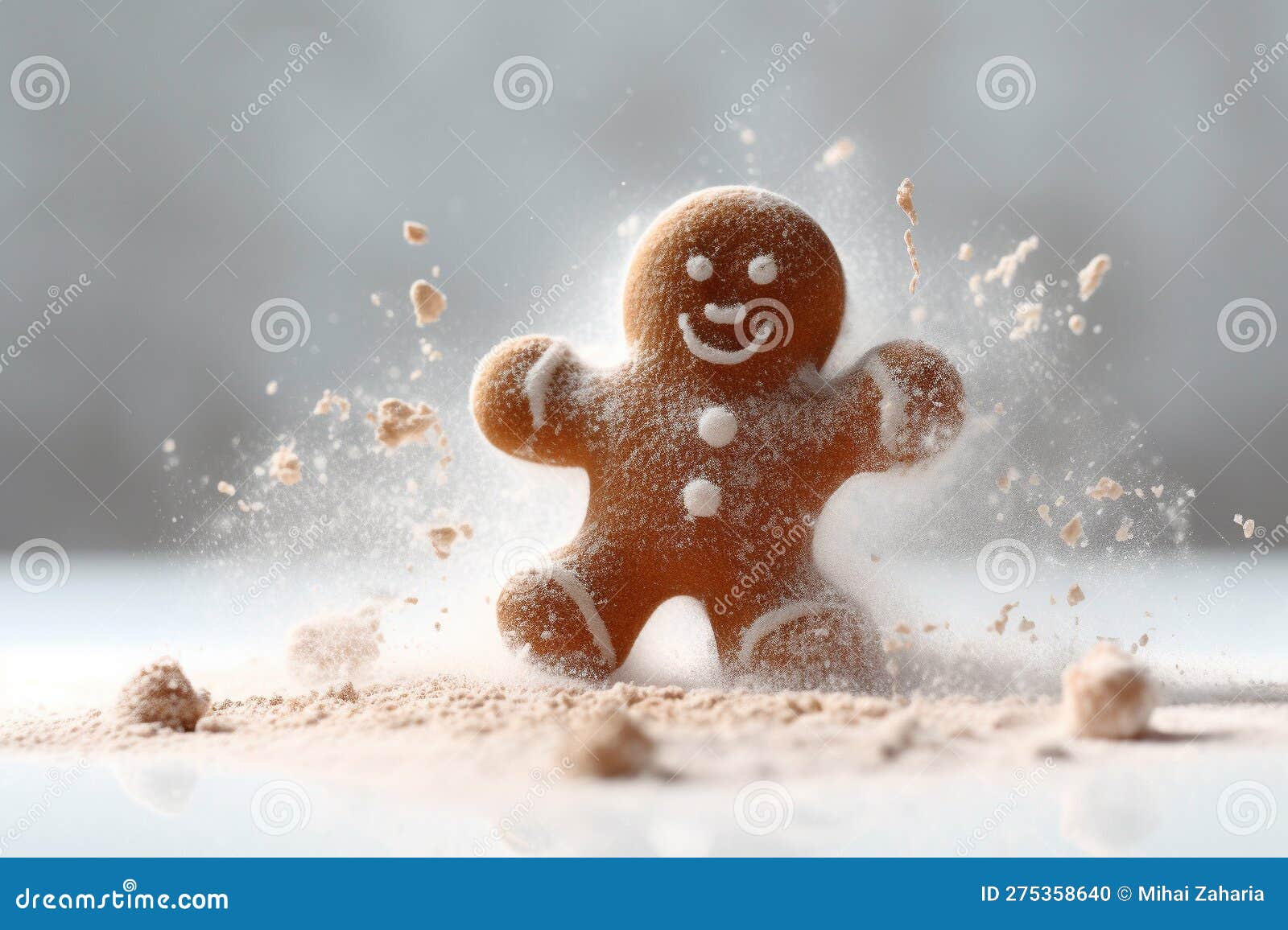 A Happy Gingerbread Man Dancing on the Kitchen Table. Generative AI ...
