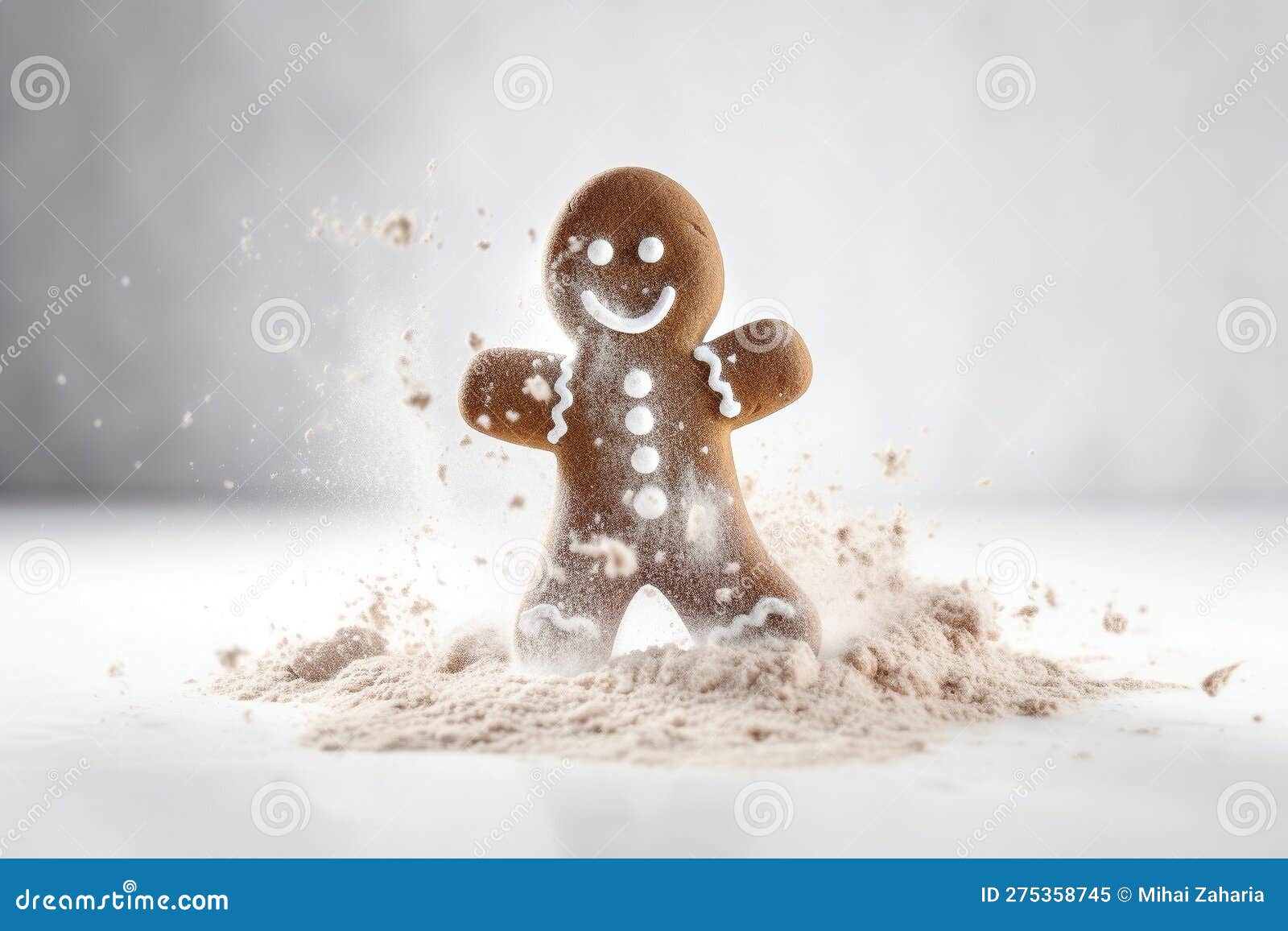 A Happy Gingerbread Man Dancing on the Kitchen Table. Generative AI ...