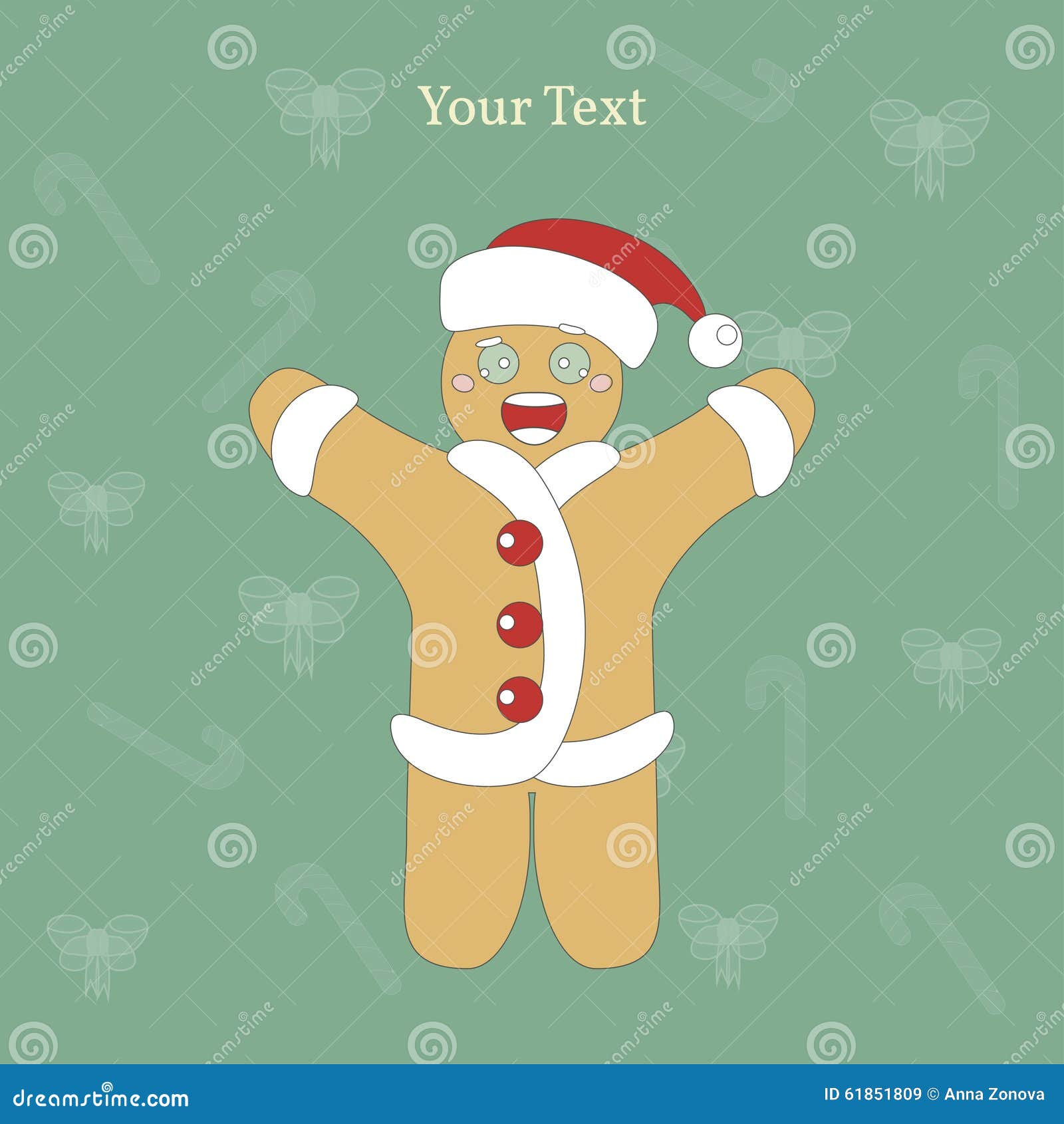 Happy Gingerbread man. stock vector. Illustration of celebrate - 61851809