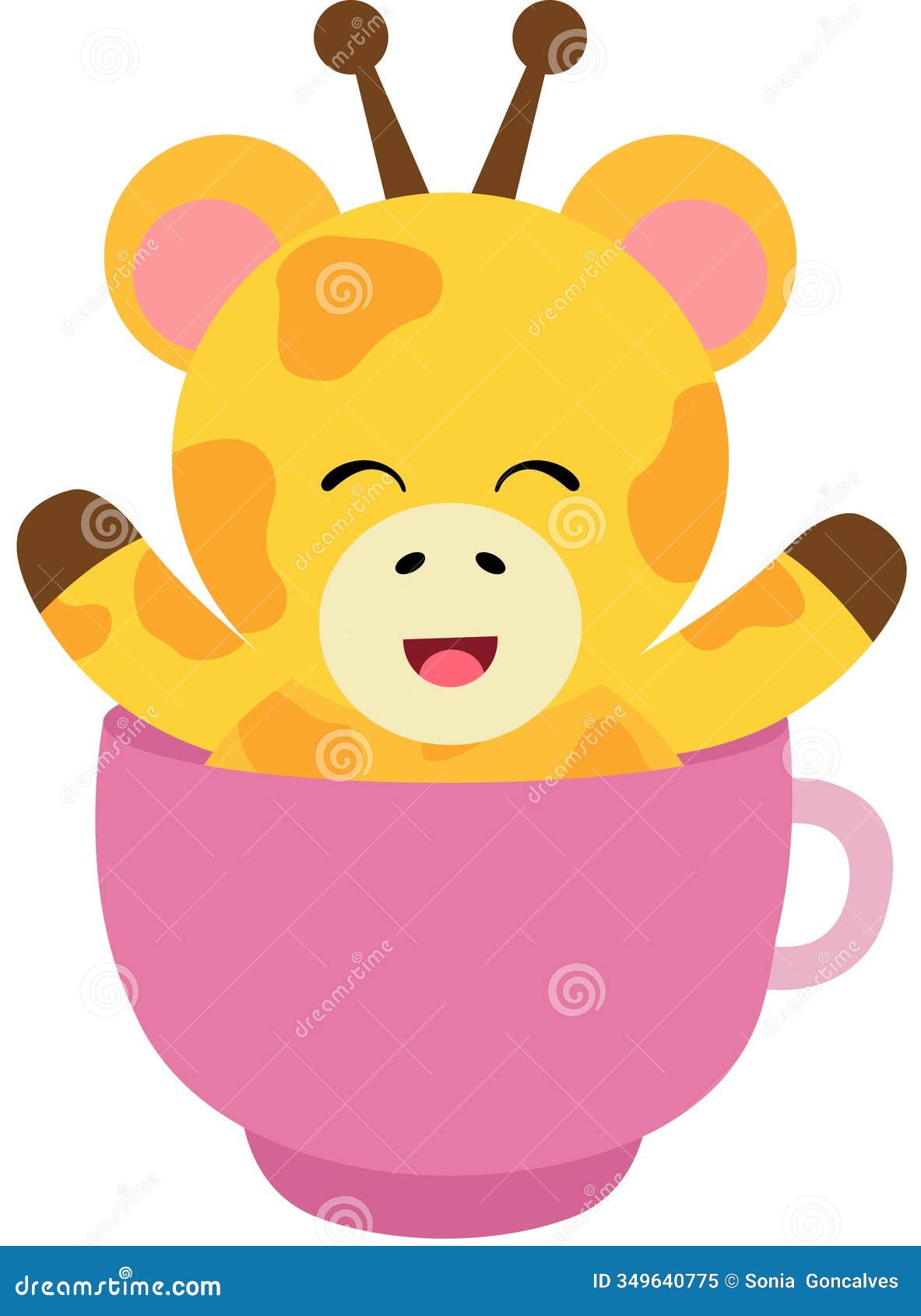 Happy Giraffe Cartoon Isolated On White Background | CartoonDealer.com ...