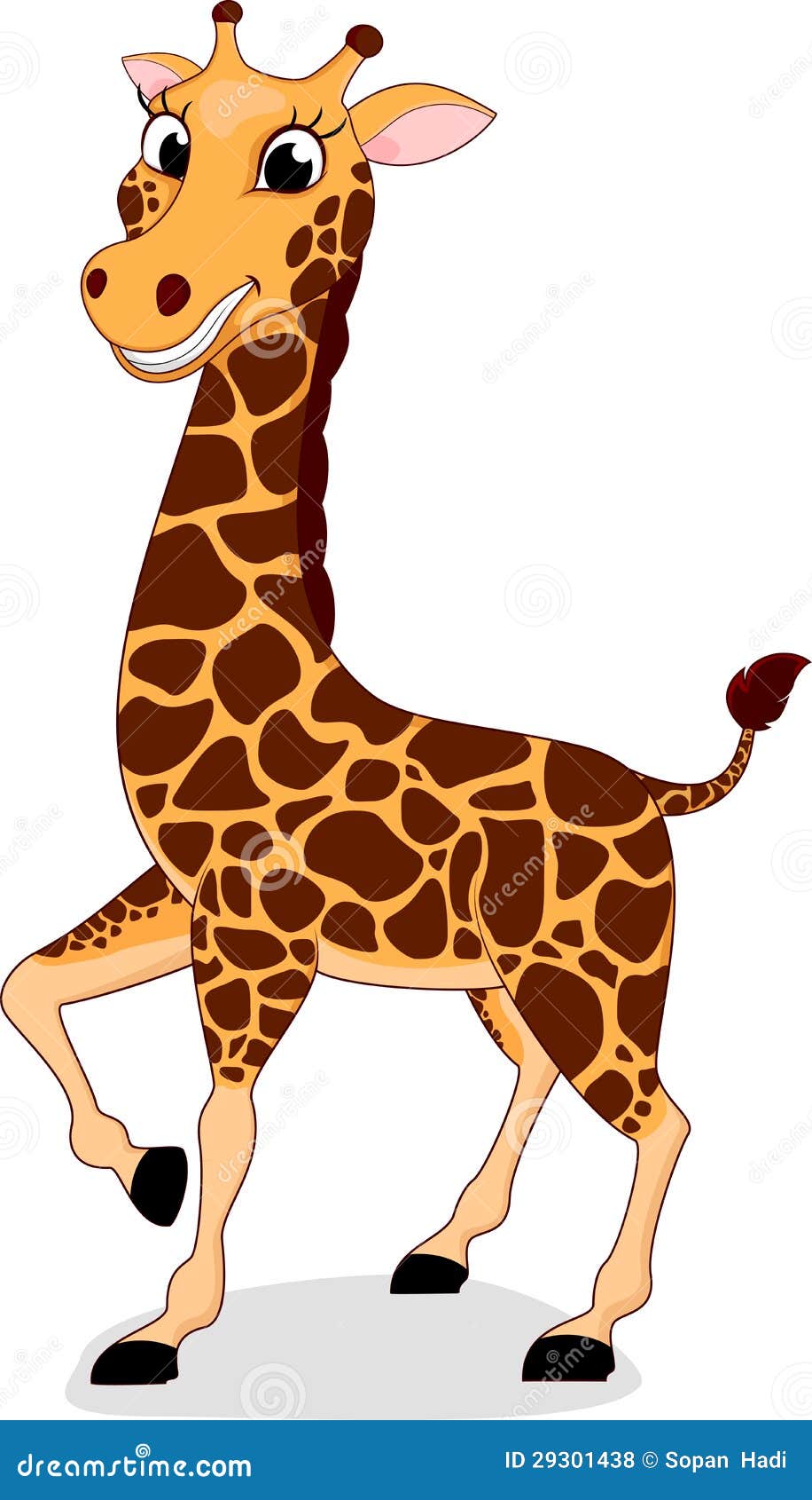 Happy Giraffe Cartoon Isolated On White Background | CartoonDealer.com ...