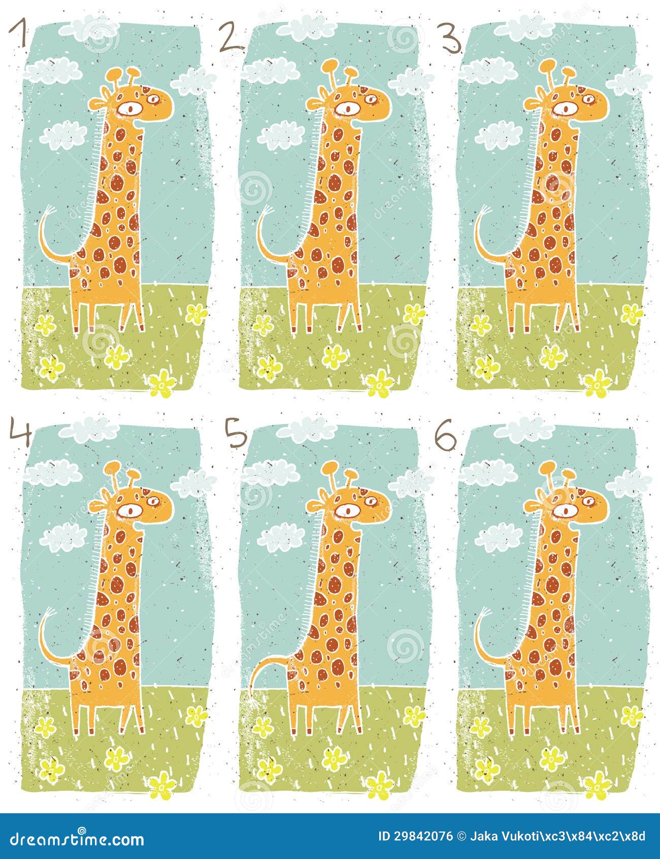 Happy Giraffe Visual Game stock vector. Illustration of puzzle - 29842076