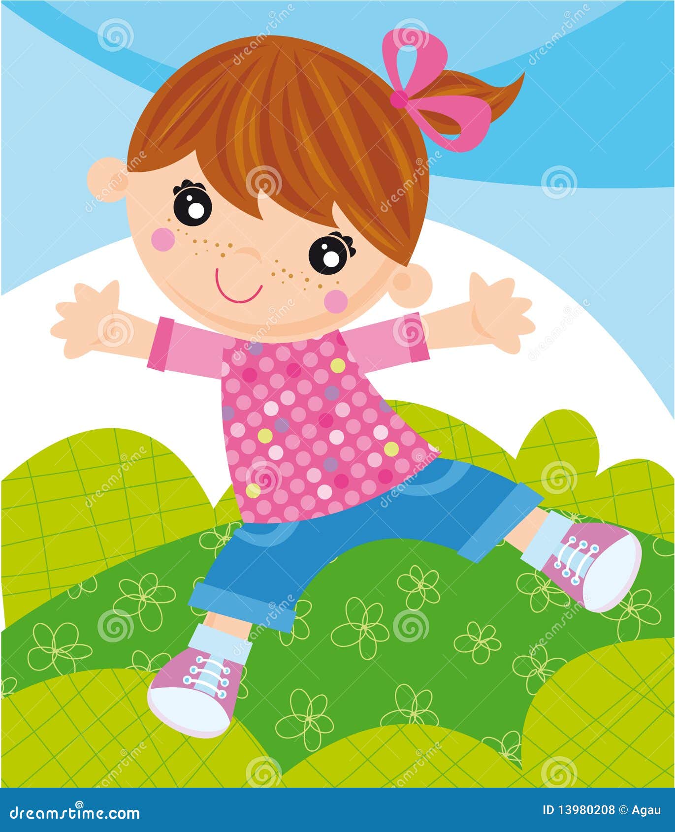 Happy girl stock vector. Illustration of autdoor, happy - 13980208
