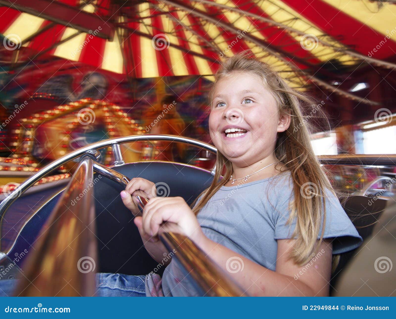 Happy girl stock photo. Image of machine, flying, park - 22949844