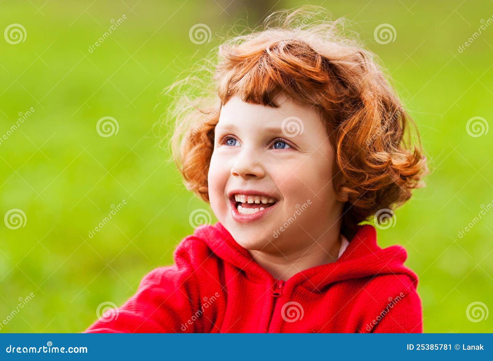 Happy girl stock image. Image of curls, forest, expression - 25385781