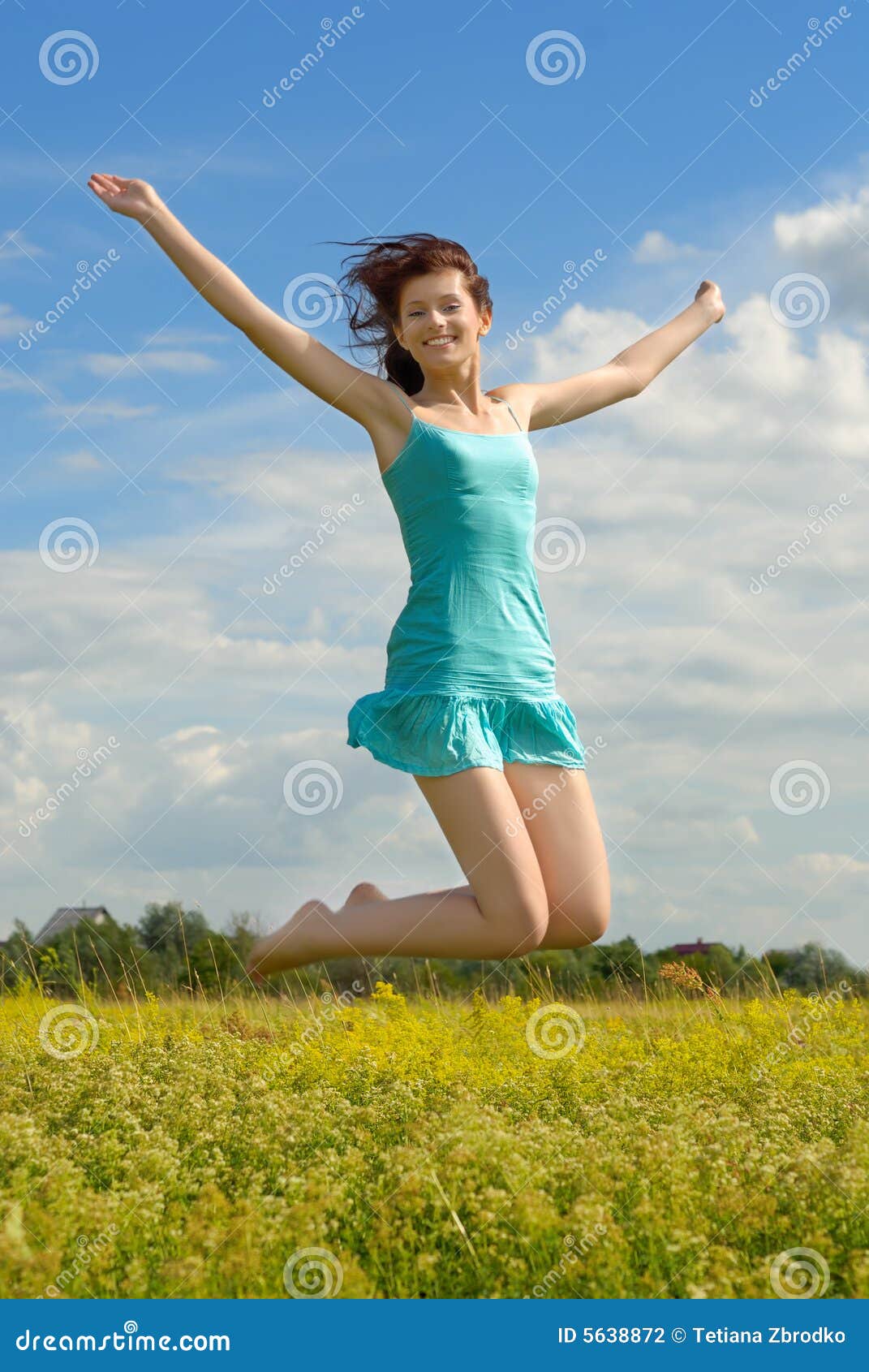Happy girl stock photo. Image of female, action, jumping - 5638872