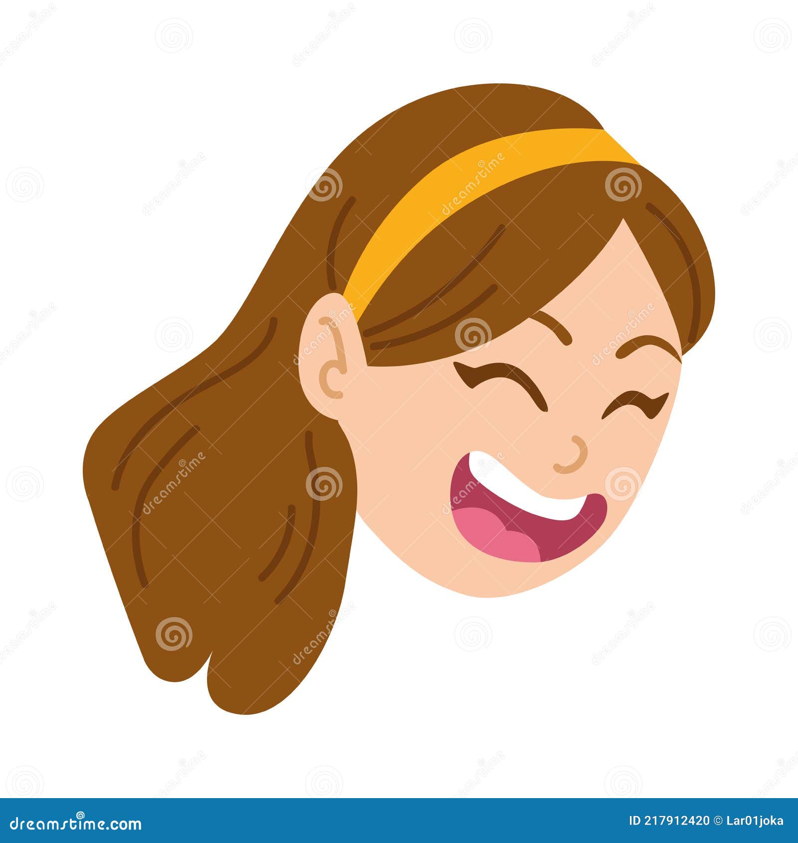 Happy Girl Avatar with a Smile Stock Vector - Illustration of female ...