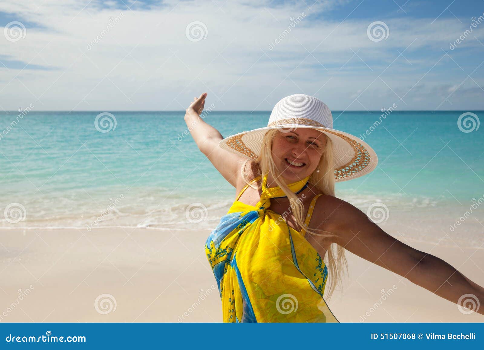 Happy girl on the beach stock photo. Image of culture - 51507068