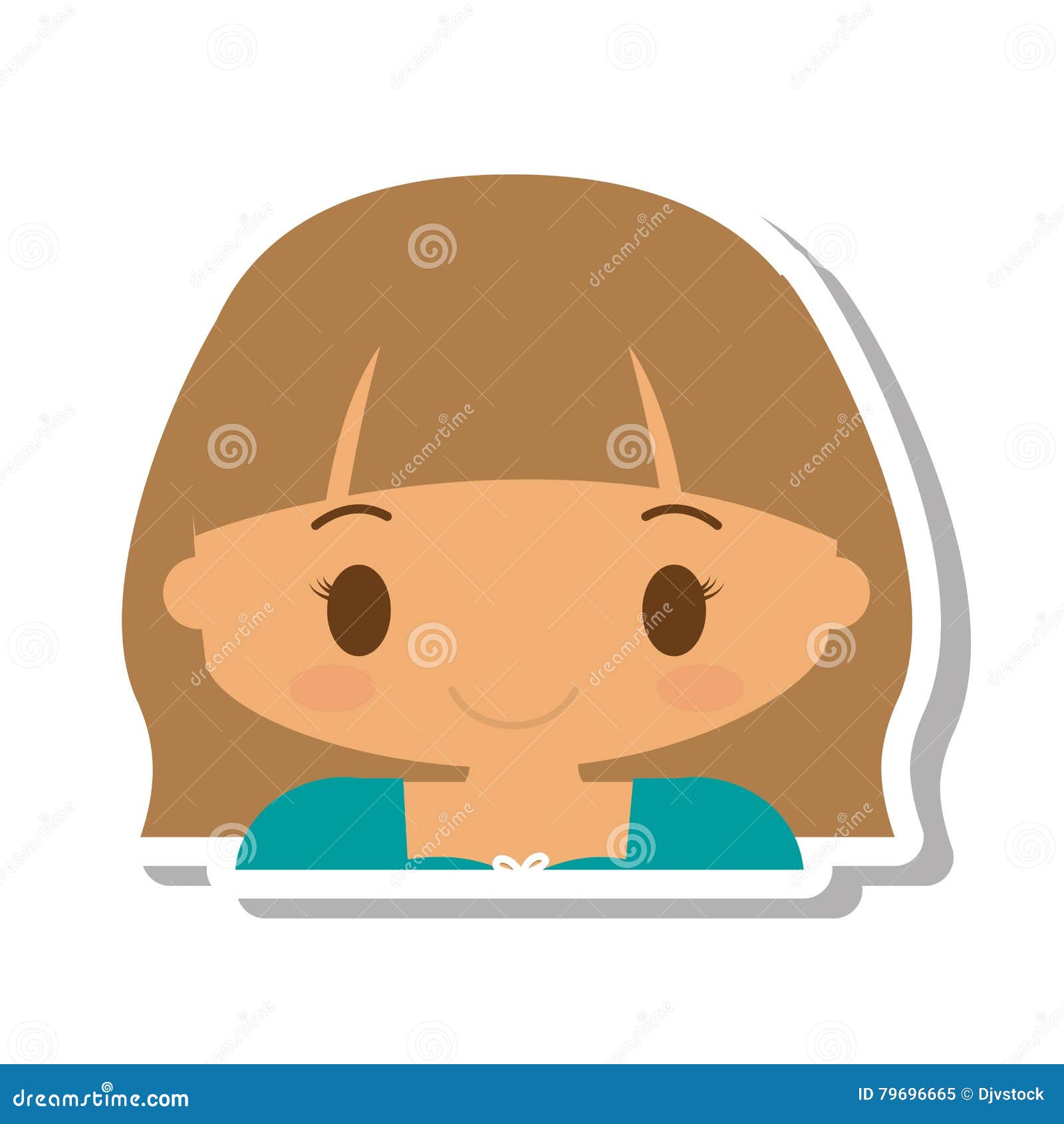 Happy Girl Character Avatar Stock Vector - Illustration of style, hair ...