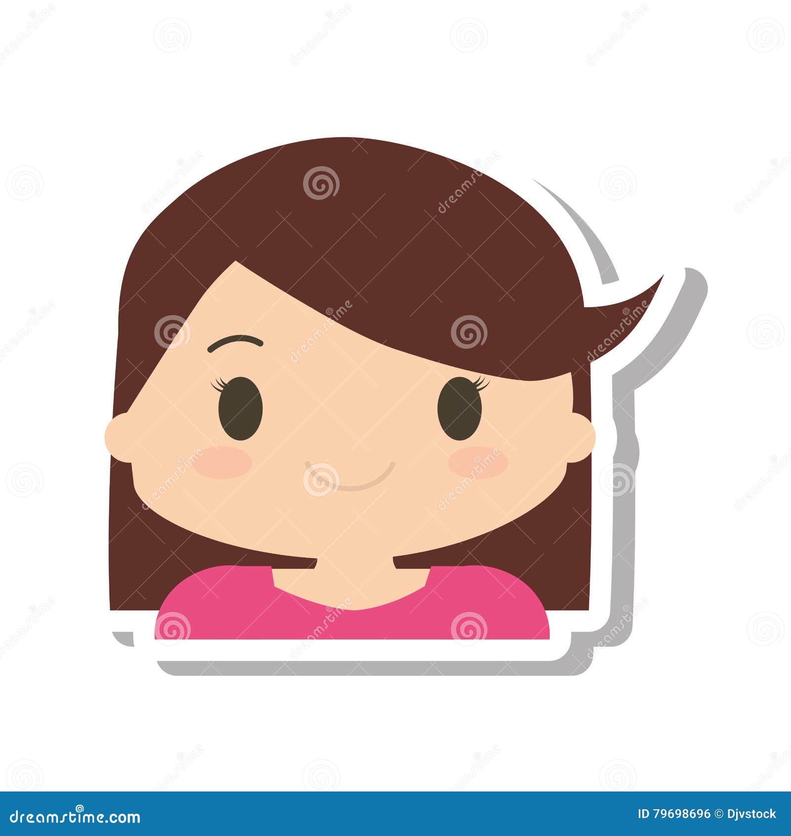 Happy Girl Character Avatar Stock Vector - Illustration of people ...