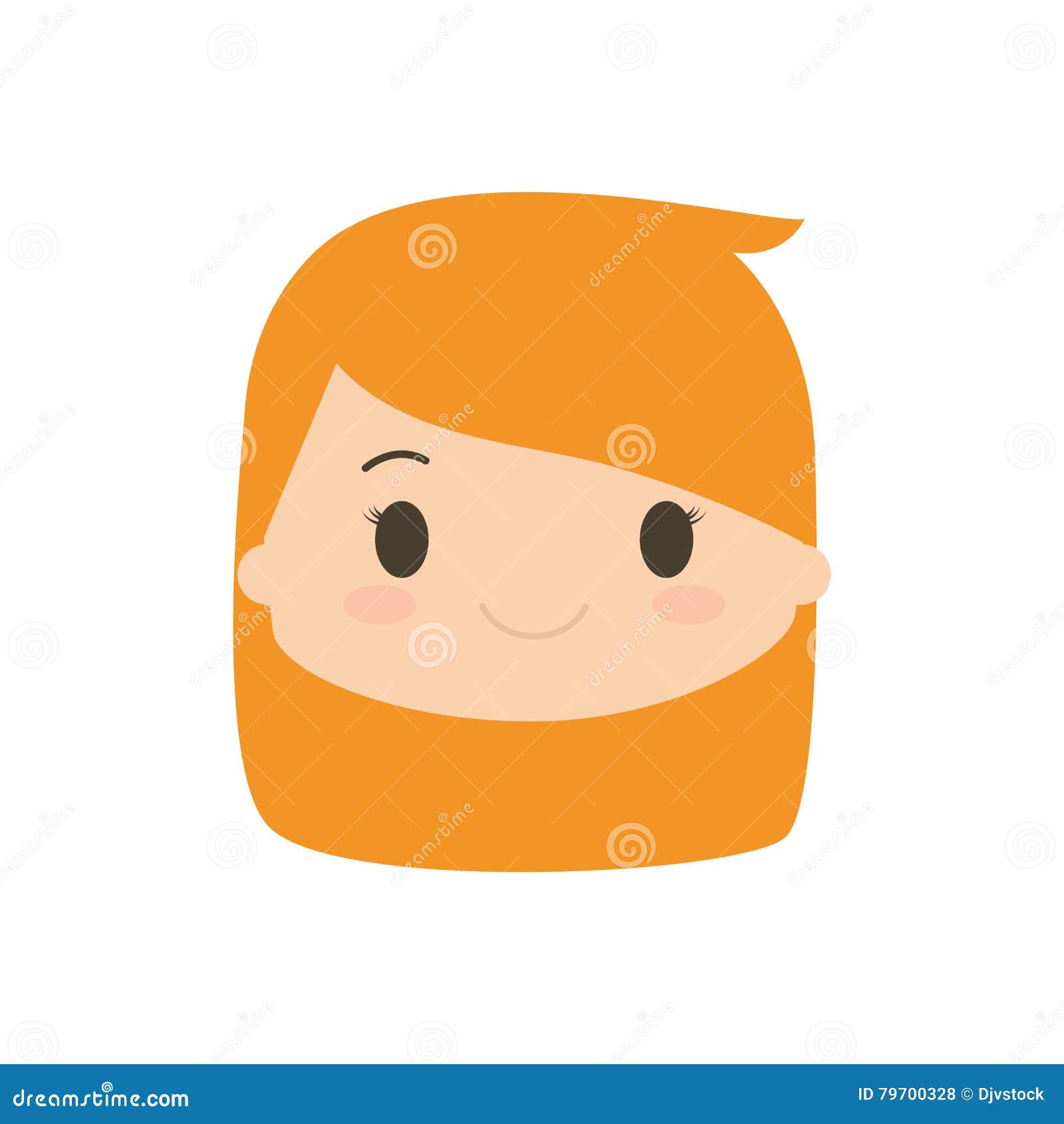 Happy Girl Character Avatar Stock Vector - Illustration of little, girl ...