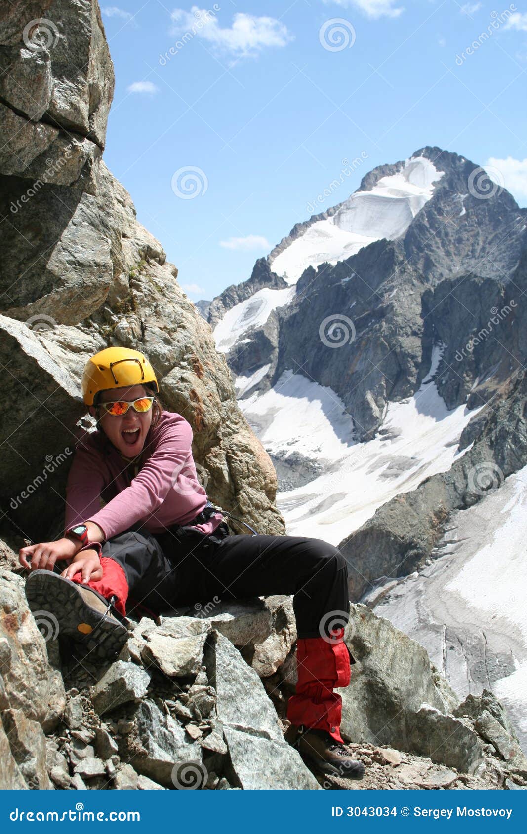 Happy girl climber stock photo. Image of alpinist, stone - 3043034