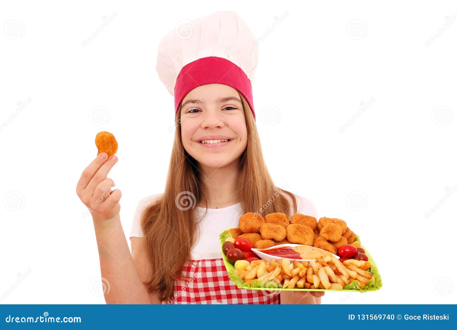 Girl Cook with Chicken Nuggets Fast Food Stock Photo - Image of eating ... Girl Cook with Chicken Nuggets Fast Food Stock Photo - Image of eating ...