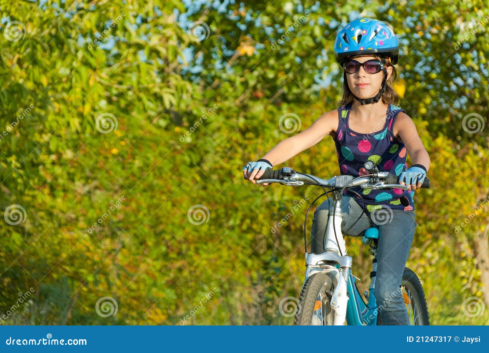 Happy Girl Cycling Outdoors Stock Image - Image of person, activity ...