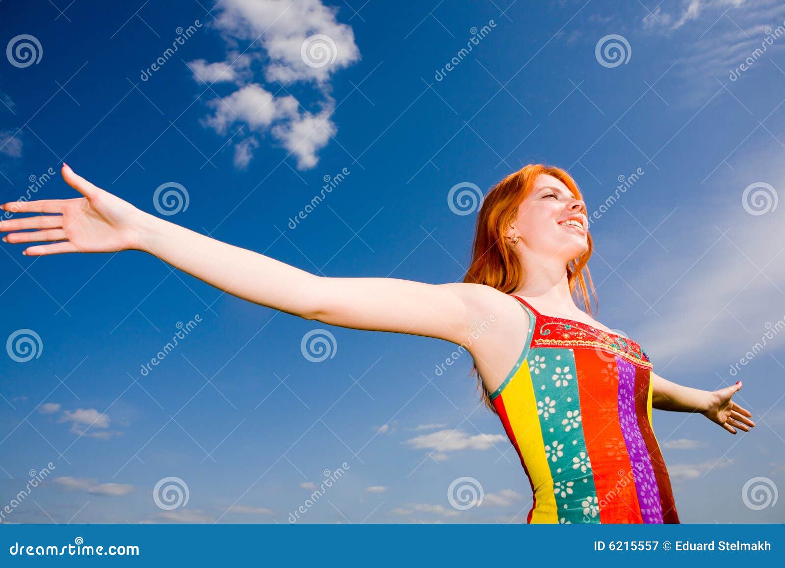 Happy girl enjoying sun stock image. Image of happiness - 6215557