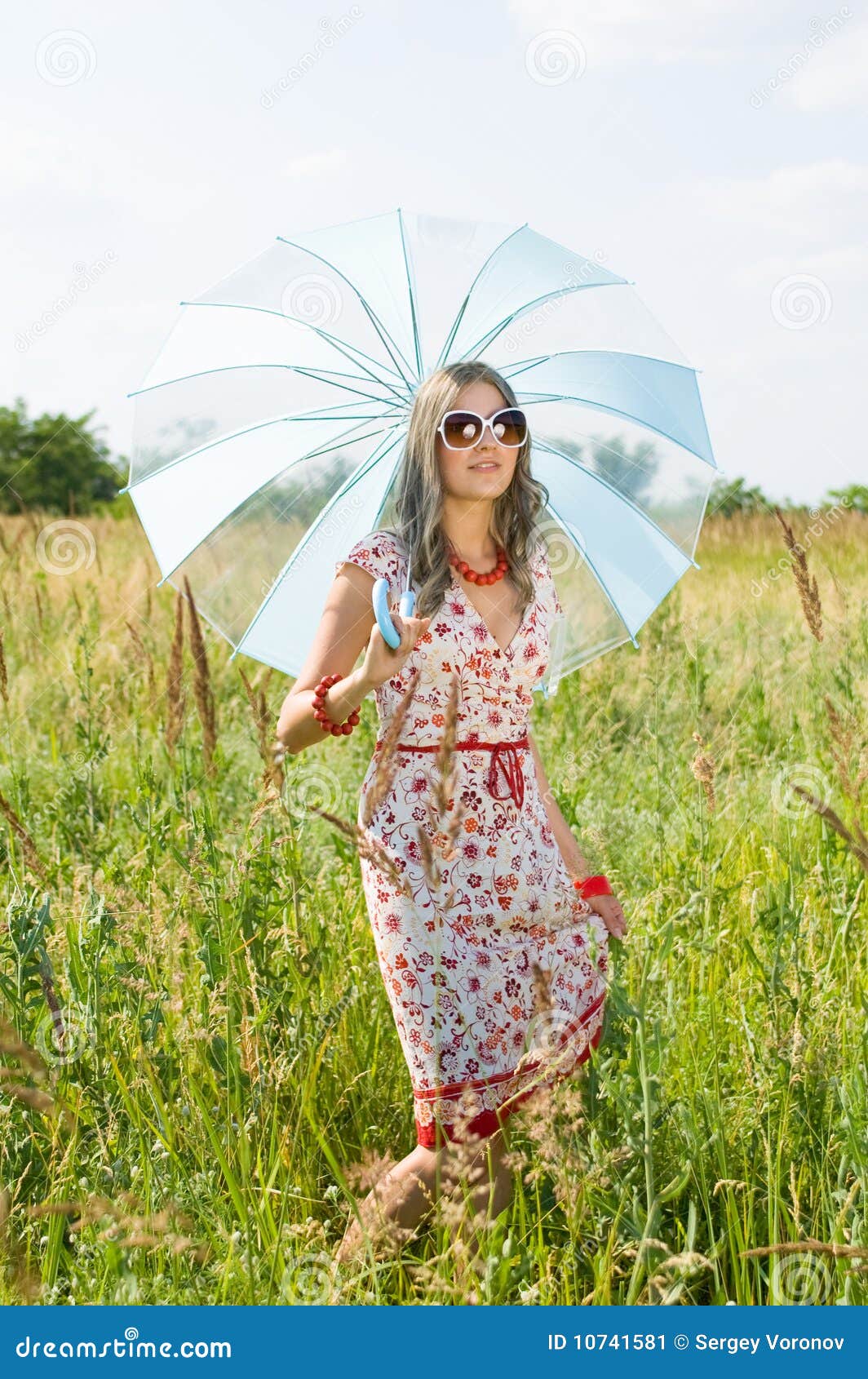 Happy girl in the field stock image. Image of human, excitement - 10741581