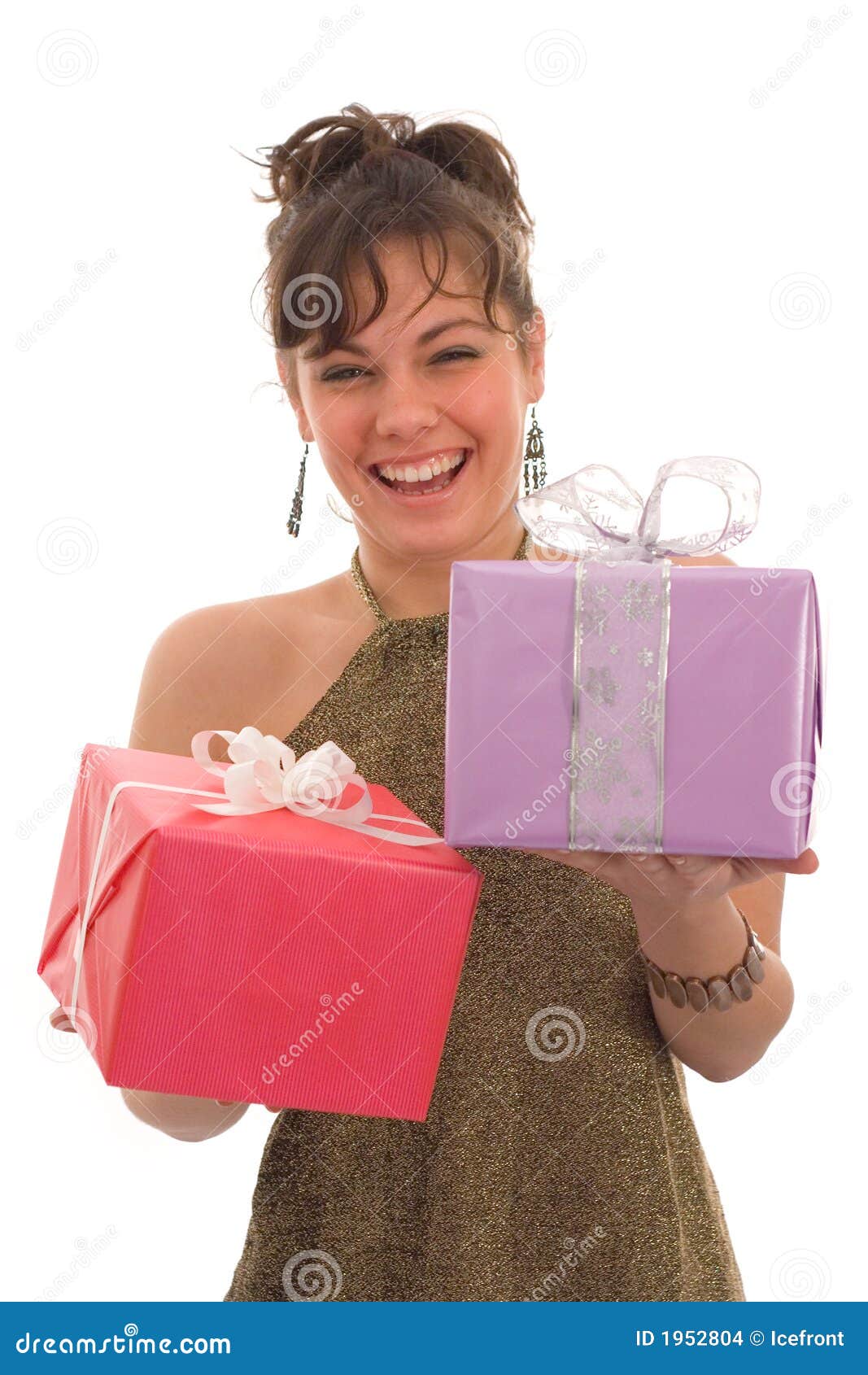Happy girl with gift stock photo. Image of lovely, happy - 1952804