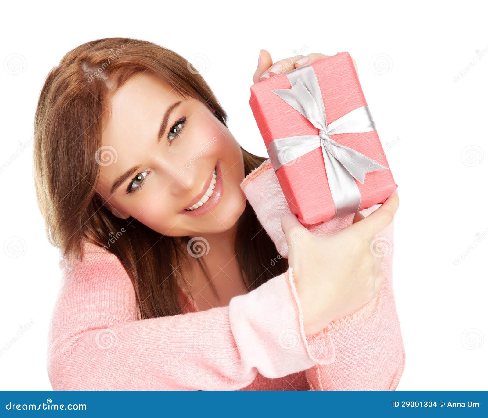 Happy girl with gift stock photo. Image of christmas - 29001304