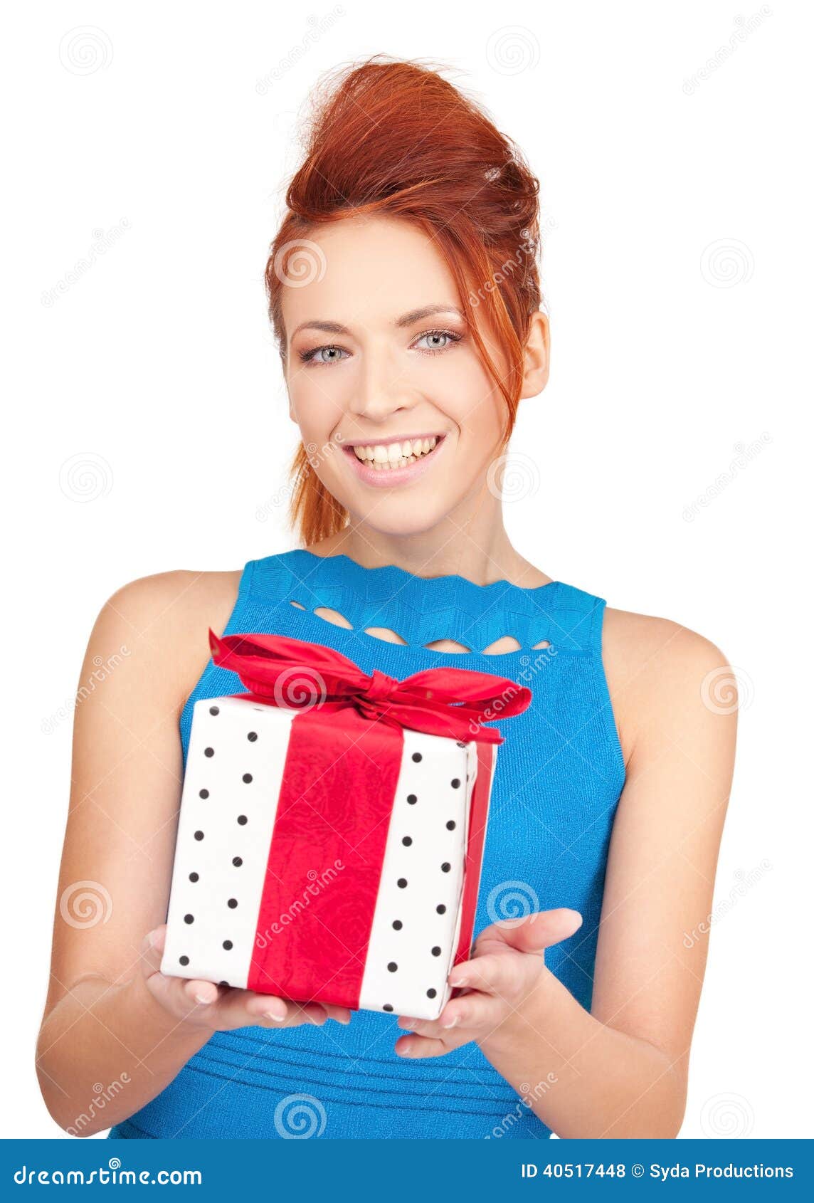 Happy girl with gift box stock photo. Image of holiday - 40517448