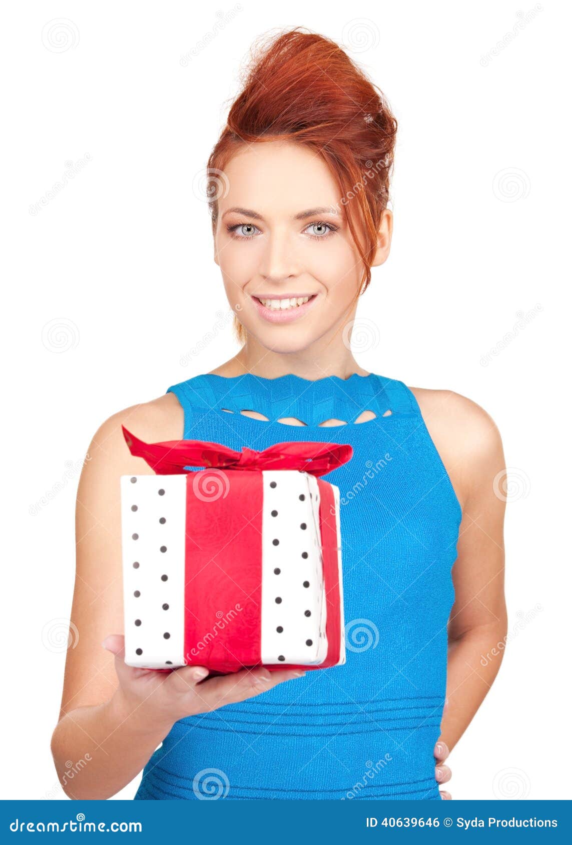 Happy girl with gift box stock photo. Image of adorable - 40639646