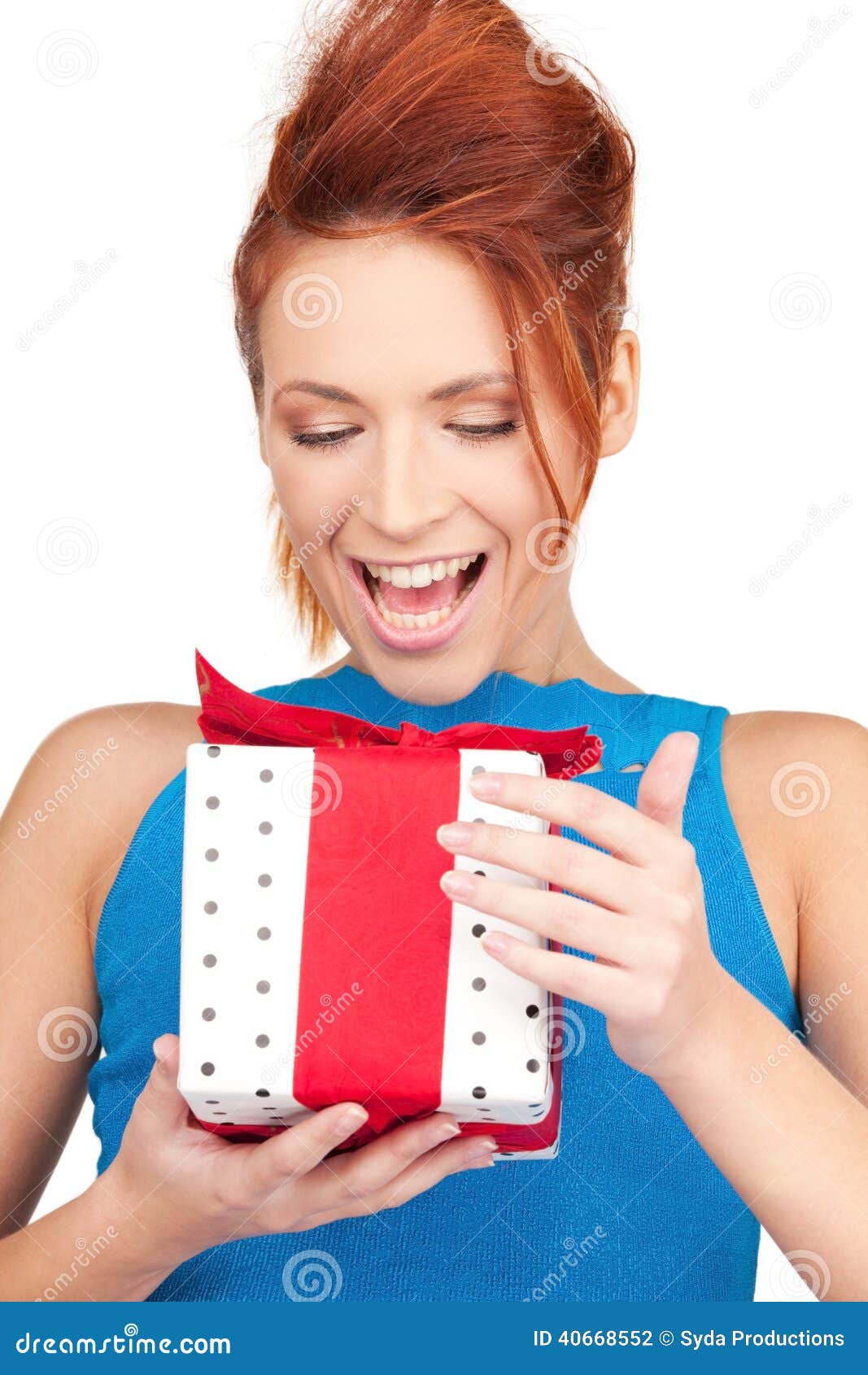 Happy girl with gift box stock photo. Image of celebration - 40668552