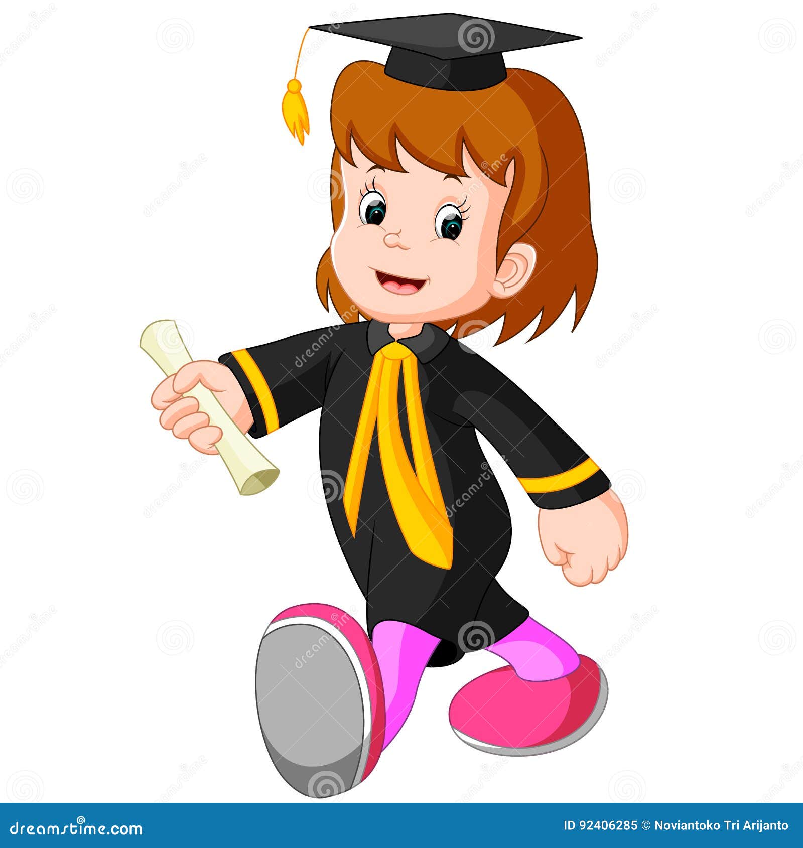 Happy Girl after Graduation Stock Vector - Illustration of academic ...