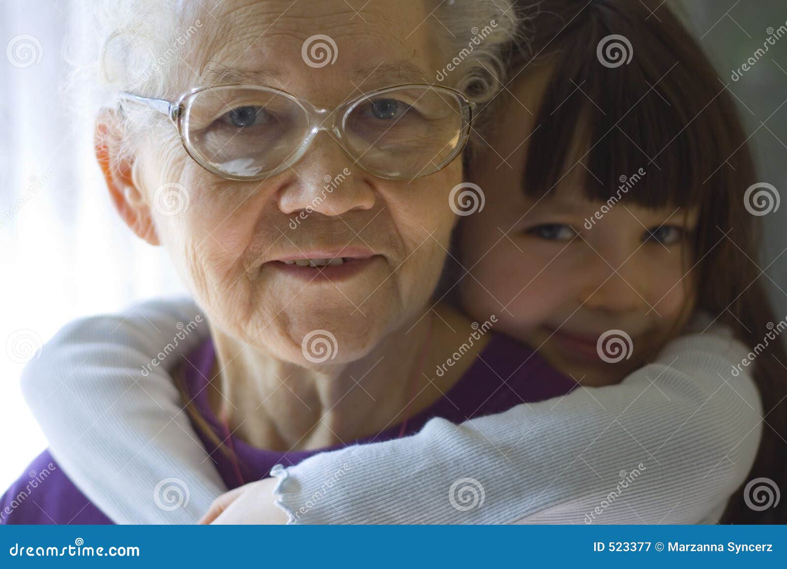 Happy girl with grandma stock image. Image of face, children - 523377