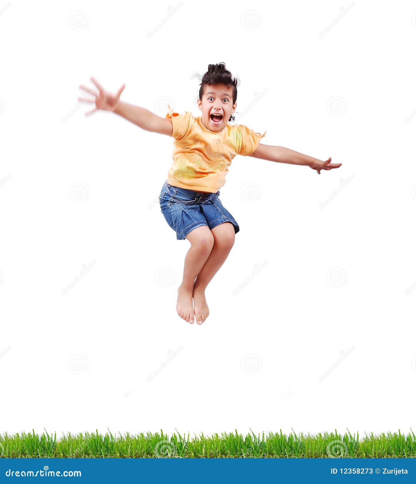 Happy girl jumping stock image. Image of jump, laugh - 12358273