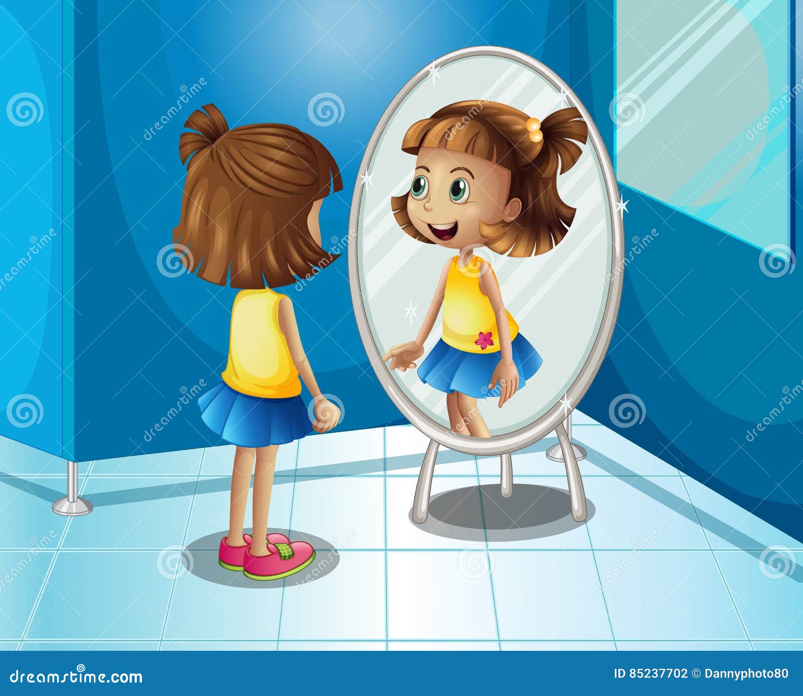 Child Looking Mirror Stock Illustrations – 130 Child Looking Mirror ...