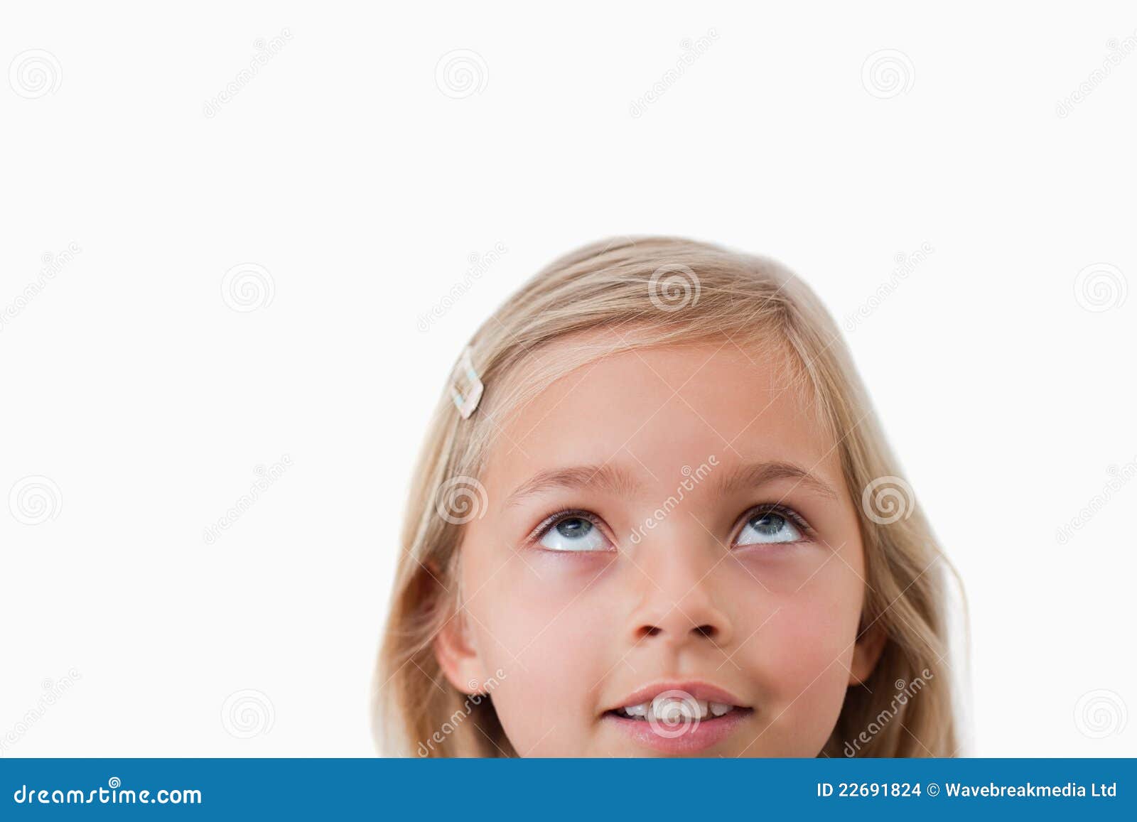 Happy girl looking up stock photo. Image of expression - 22691824