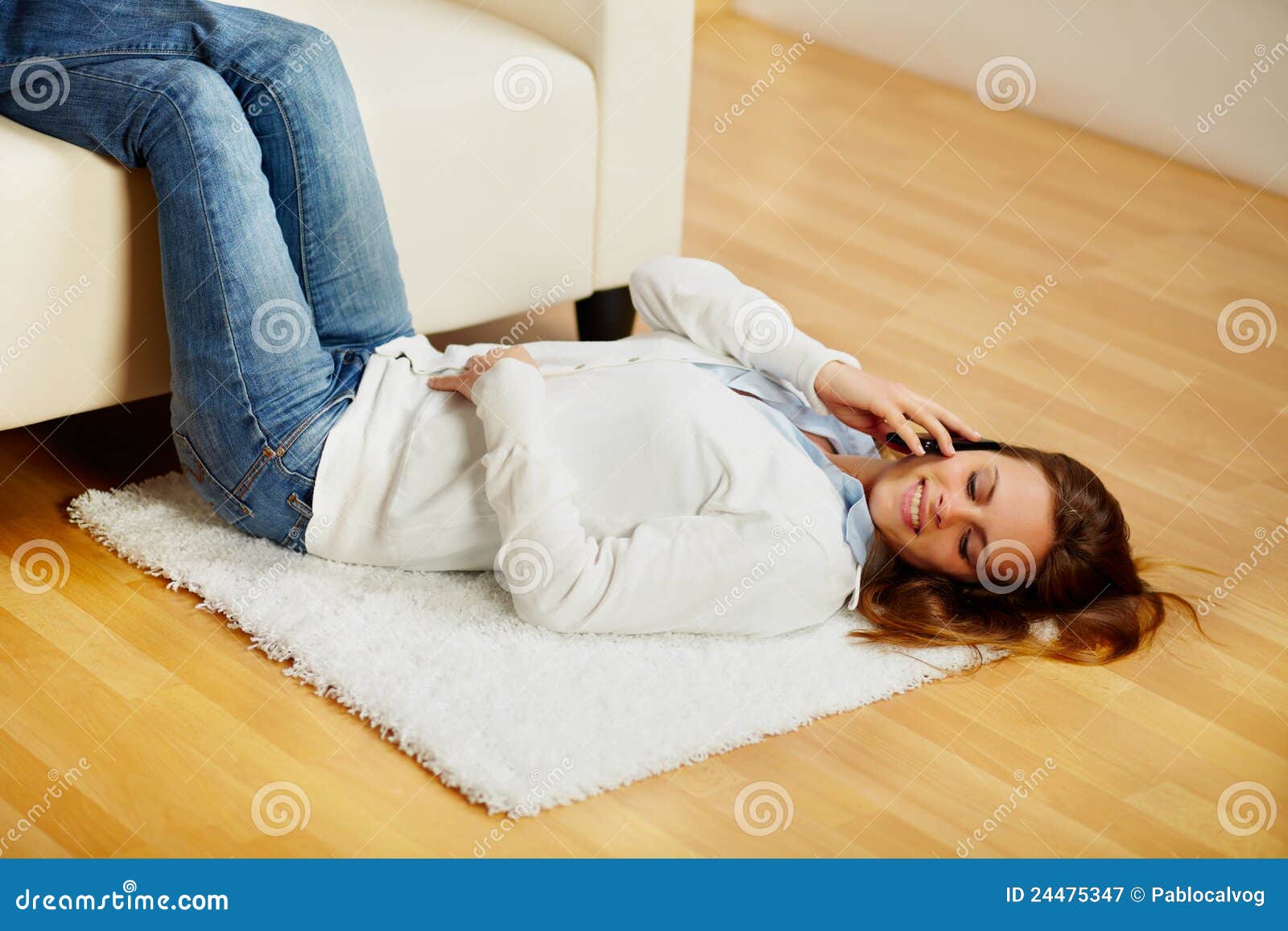 Happy Girl Making a Call on the Mobile Phone Stock Image - Image of ...