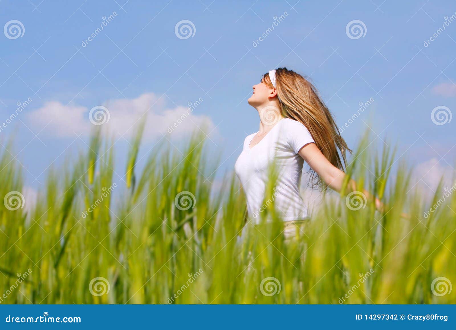 Happy Girl on Natural Background Stock Photo - Image of beautiful ...