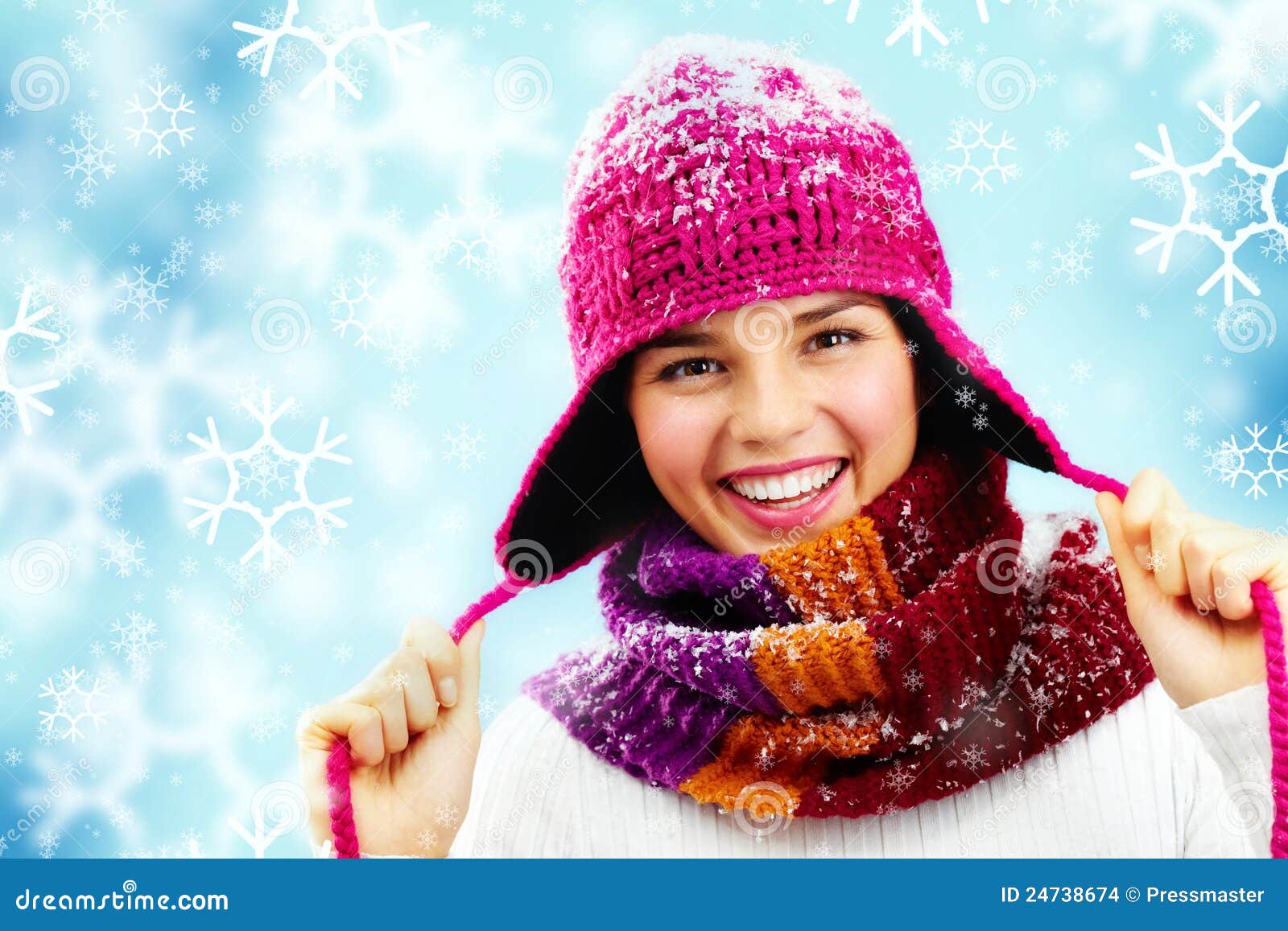 Happy girl in pink cap stock photo. Image of emotion - 24738674