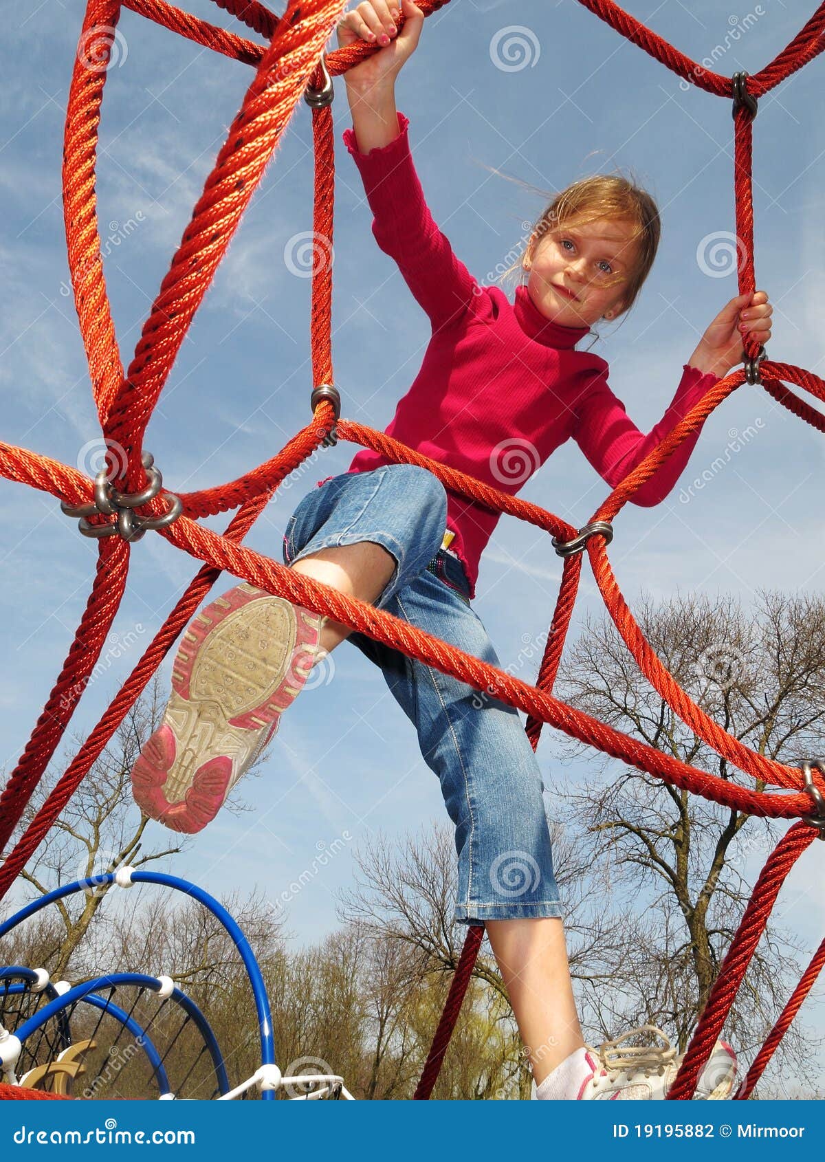 Happy Girl Playing at Playground. Stock Photo - Image of cheerful ...