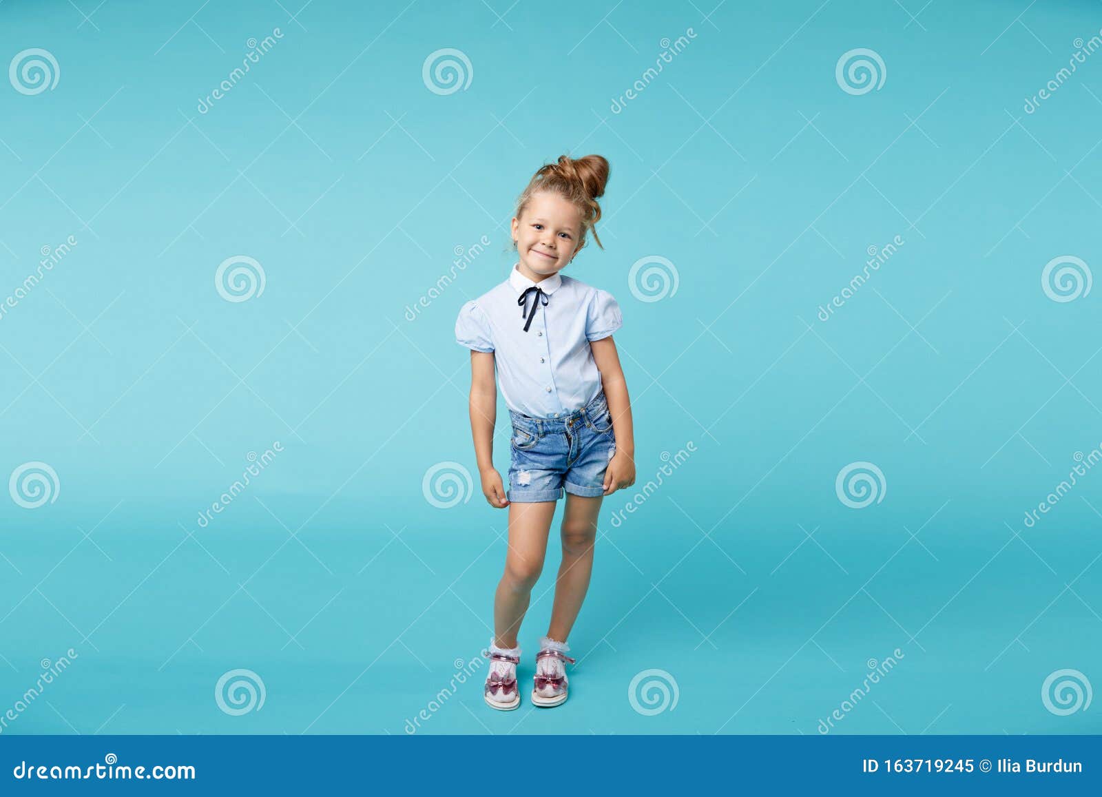 Happy Girl Posing in the Studio . Stock Image - Image of beautiful ...