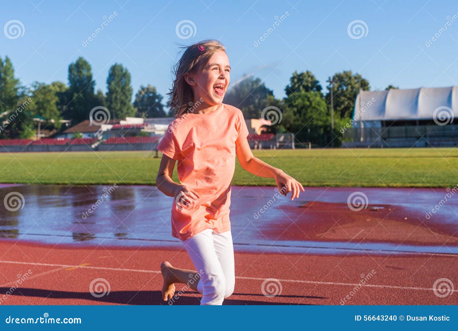 Happy girl run stock photo. Image of girl, outdoor, happy - 56643240