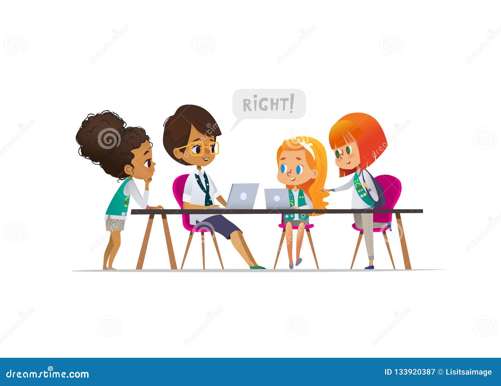 Line Leader Classroom Cartoon